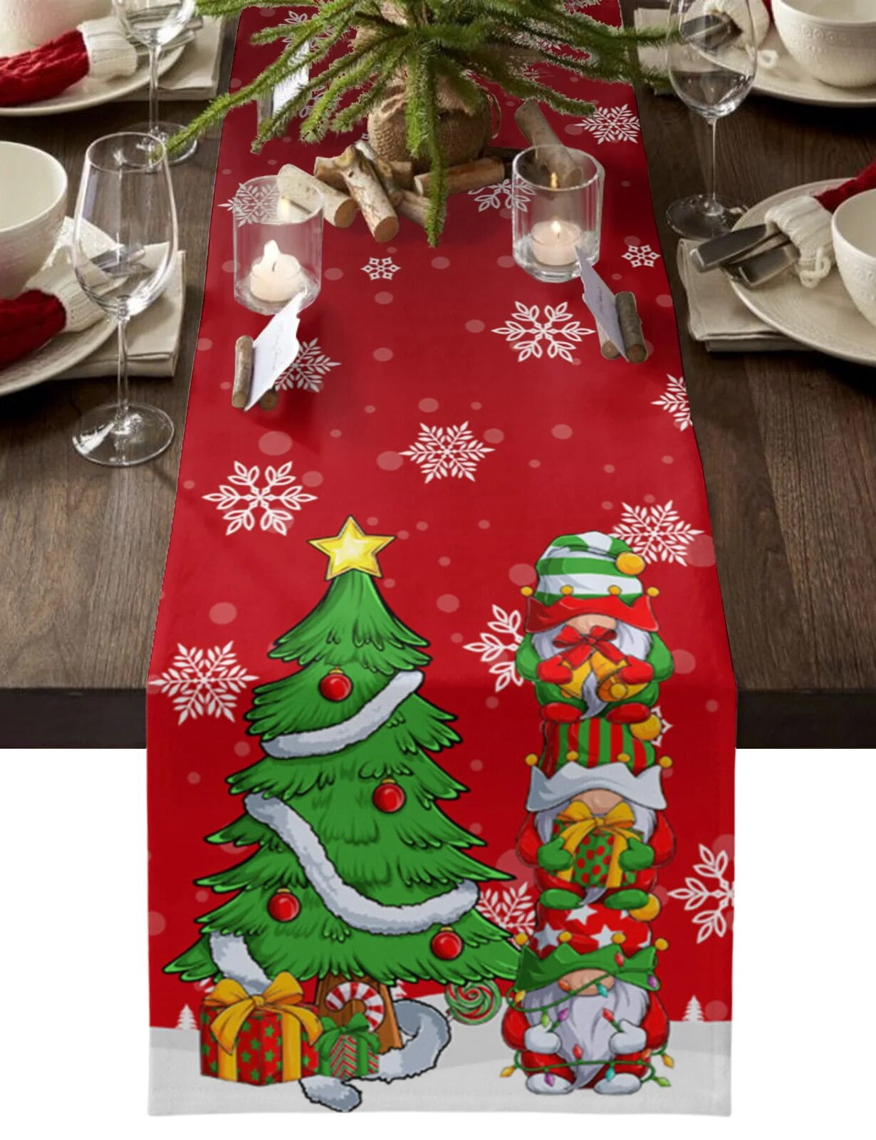 Winter Christmas Tree Pink Mats Dining Table Accessories Tableware ...