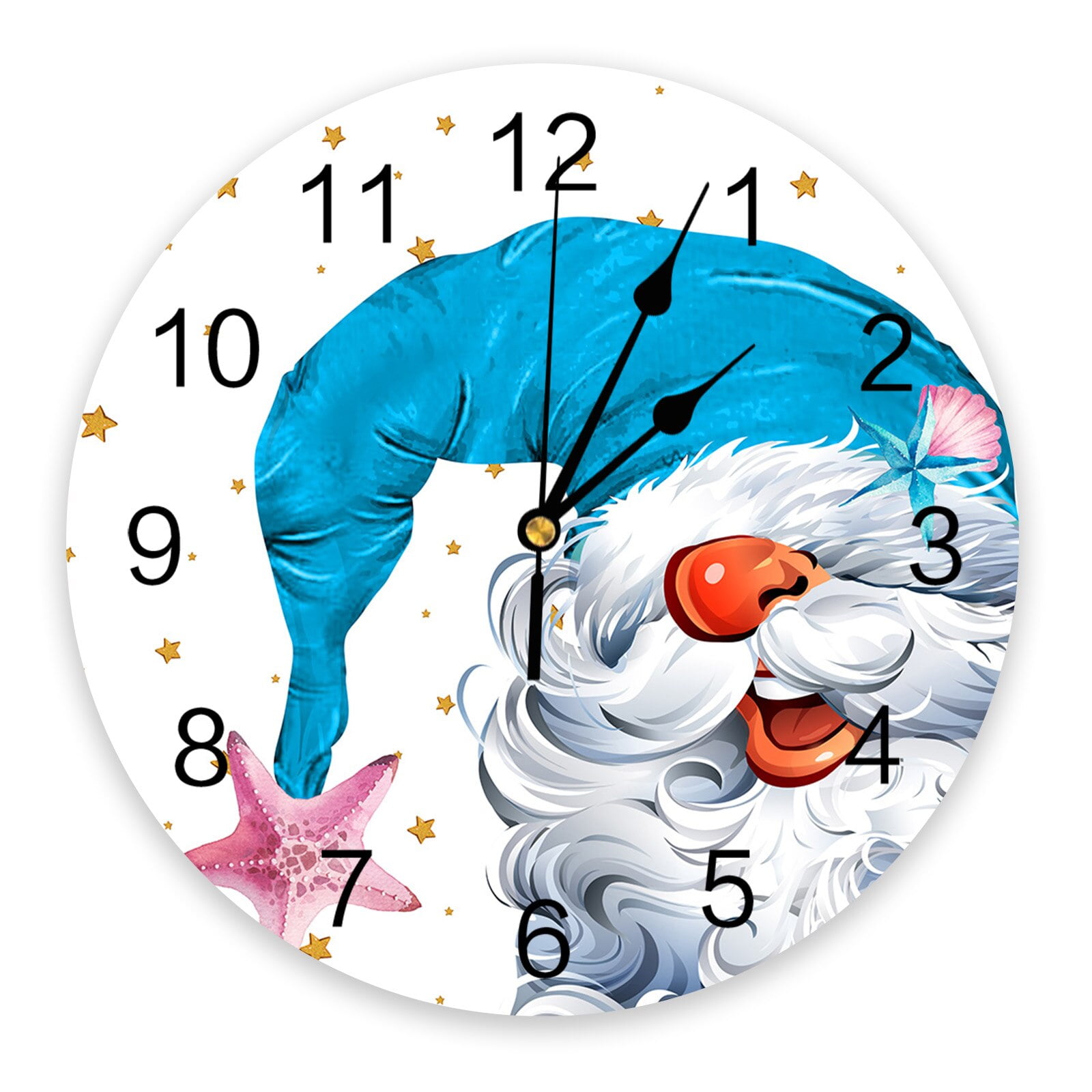 Winter Christmas Vintage Green Poinsettia Round Wall Clocks Desktop ...