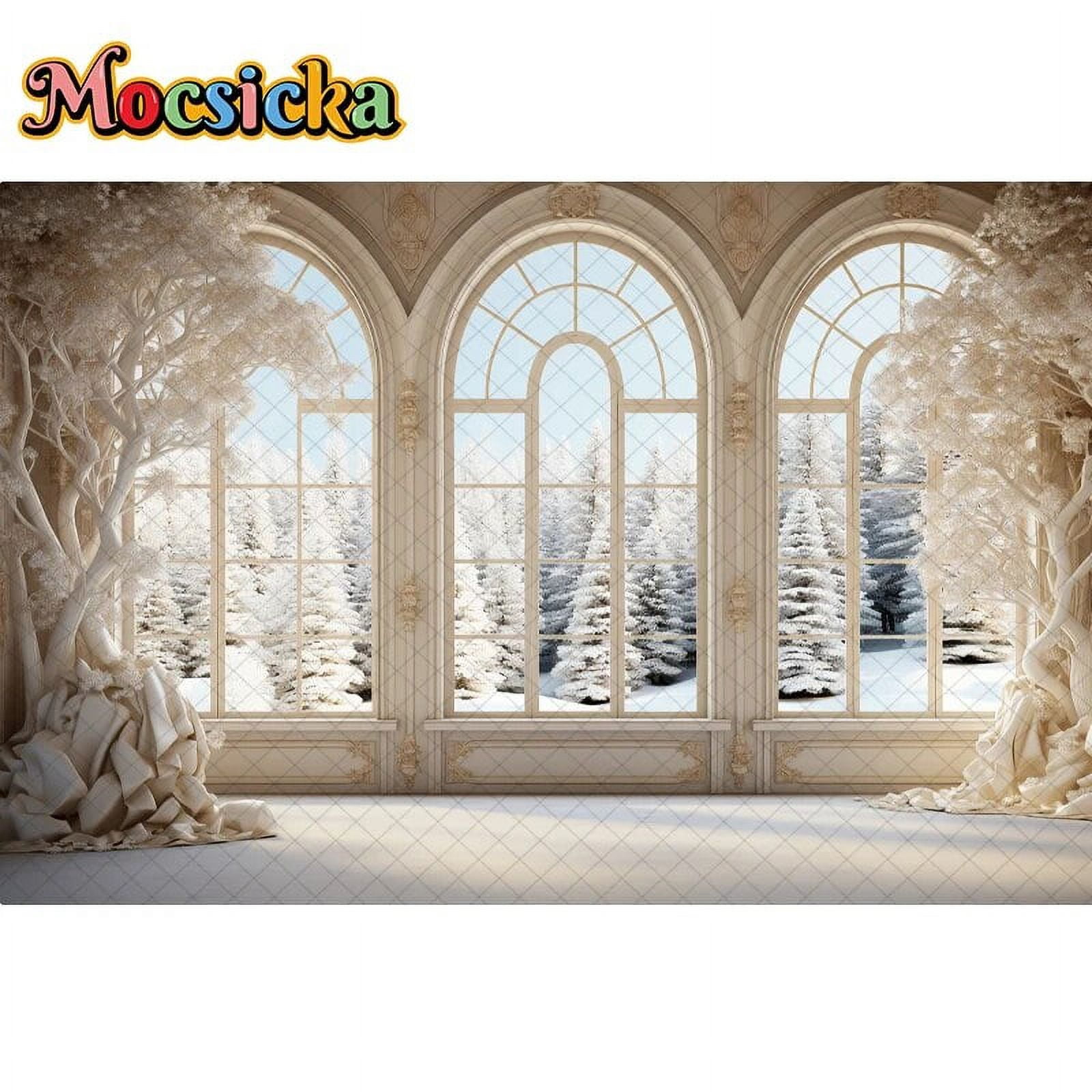 Winter Christmas Windows Photography Background Forest Snow Xmas Kids ...