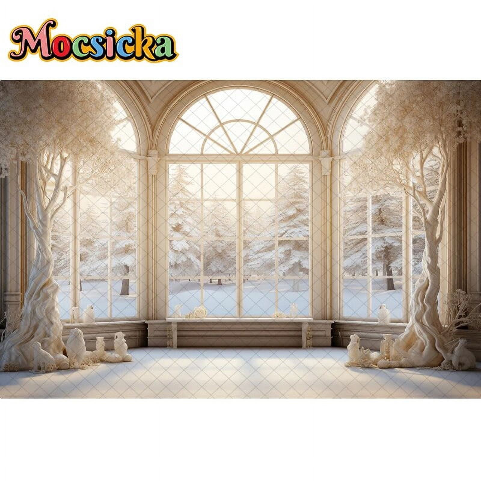 Winter Christmas Windows Photography Background Forest Snow Xmas Kids ...