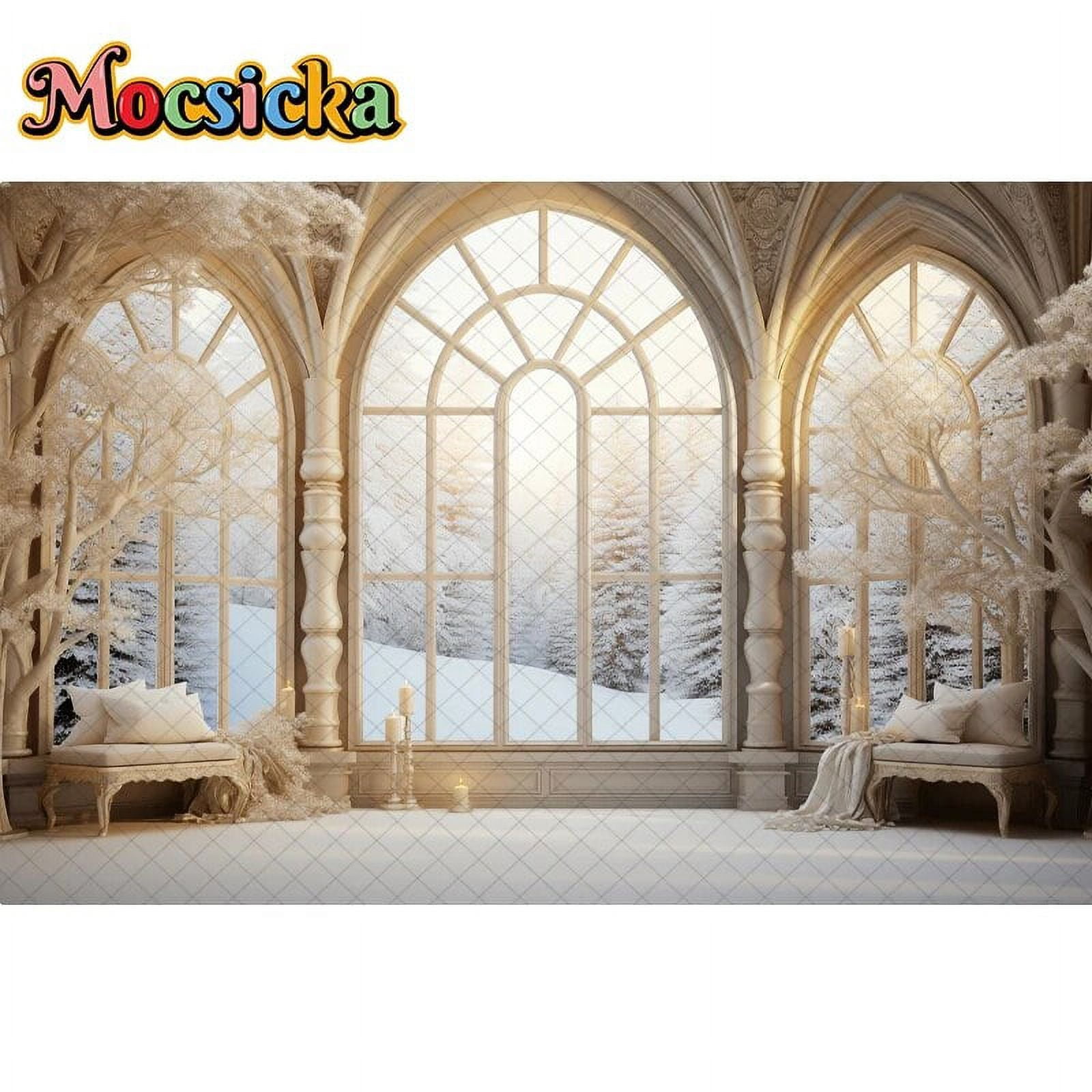 Winter Christmas Windows Photography Background Forest Snow Xmas Kids ...