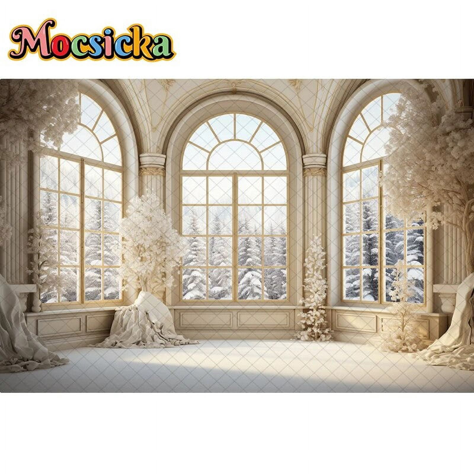 Winter Christmas Windows Photography Background Forest Snow Xmas Kids ...