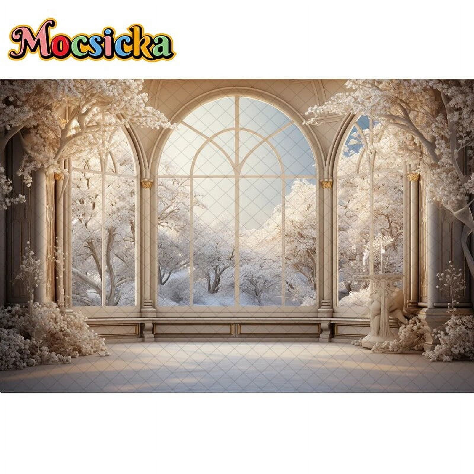 Winter Christmas Windows Photography Background Forest Snow Xmas Kids ...
