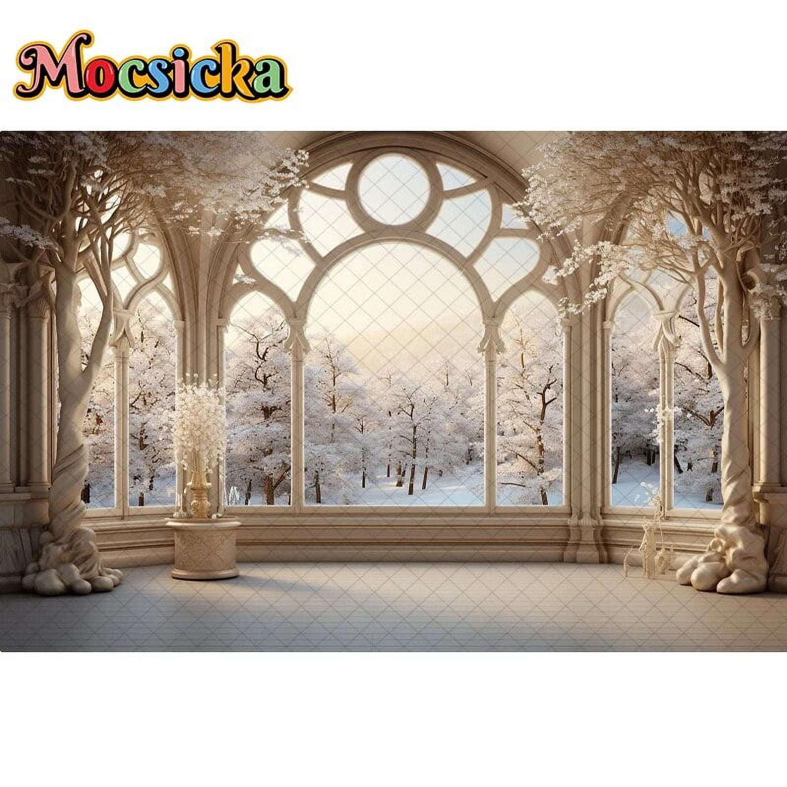 Winter Christmas Windows Photography Background Forest Snow Xmas Kids ...