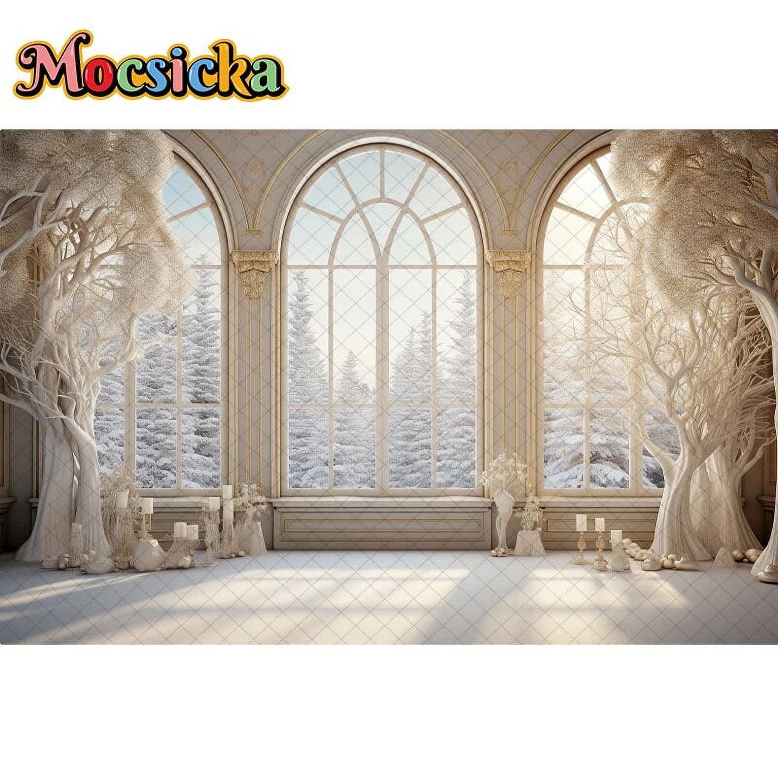 Winter Christmas Windows Photography Background Forest Snow Xmas Kids ...