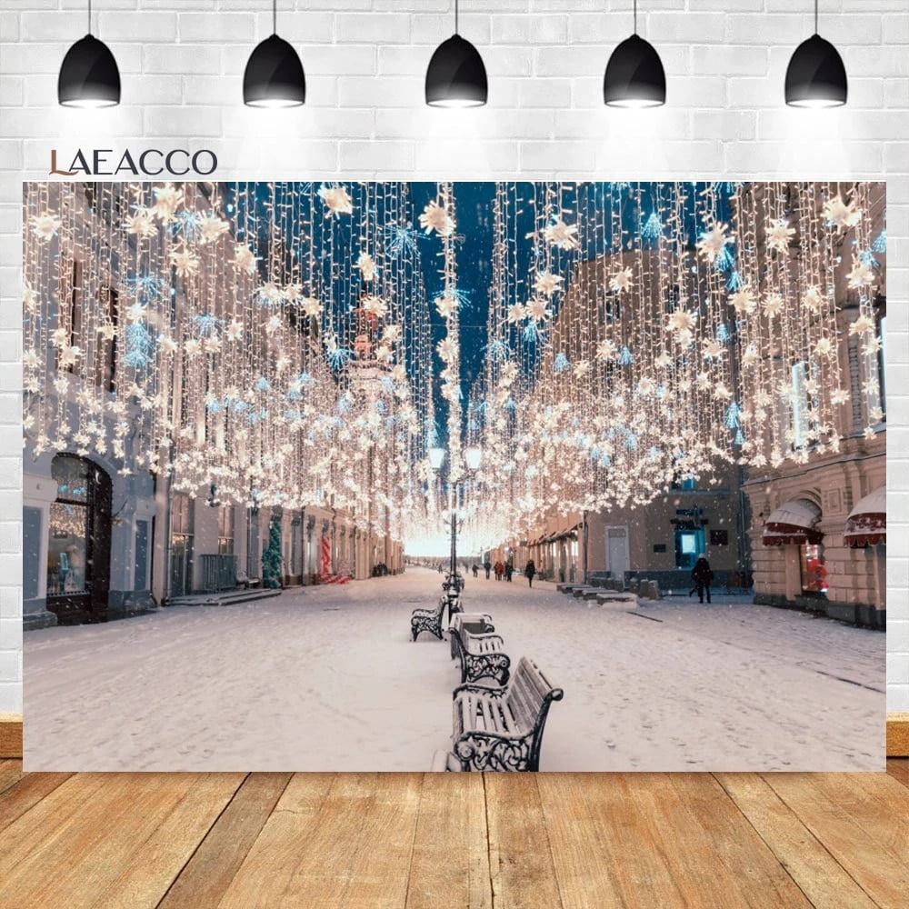 Winter City Street Lights Scenery Christmas Birthday Portrait Photo ...