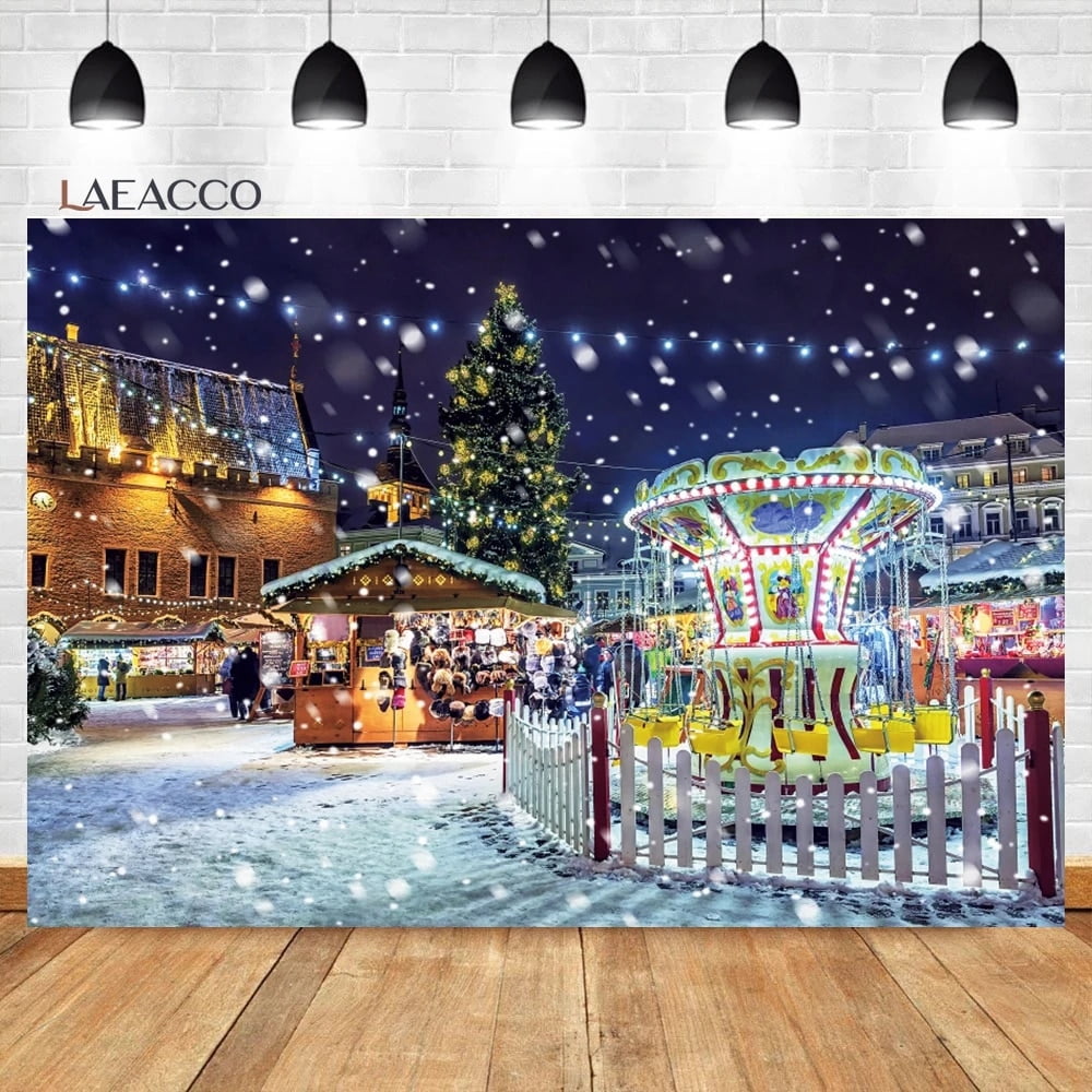 Winter City Street Lights Scenery Christmas Birthday Portrait Photo ...