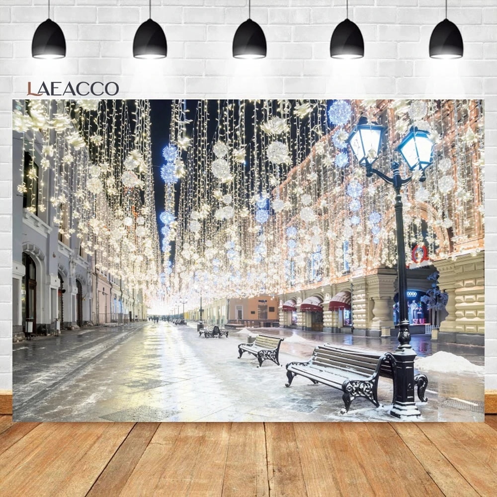 Winter City Street Lights Scenery Christmas Birthday Portrait Photo ...