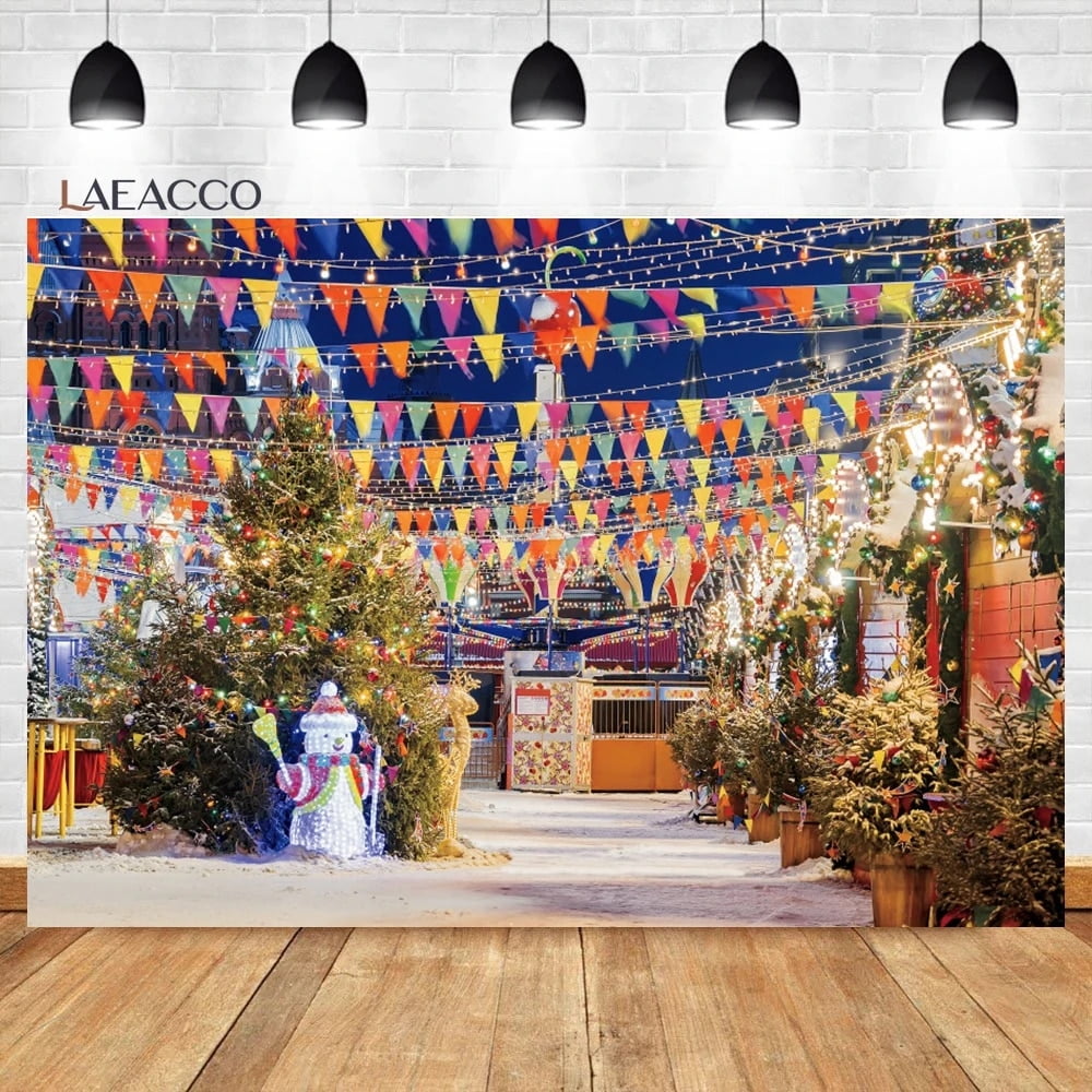 Winter City Street Lights Scenery Christmas Birthday Portrait Photo ...