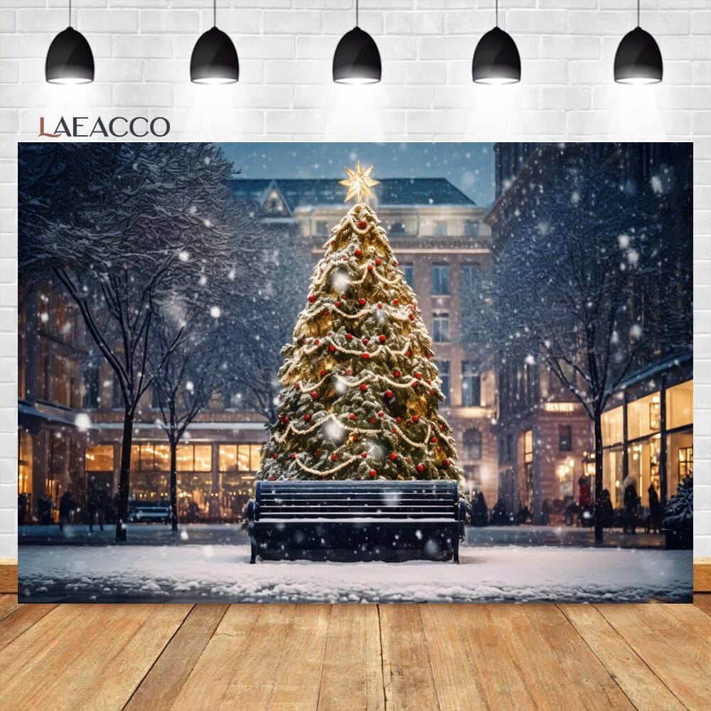 Winter City Street Lights Scenery Christmas Birthday Portrait Photo ...