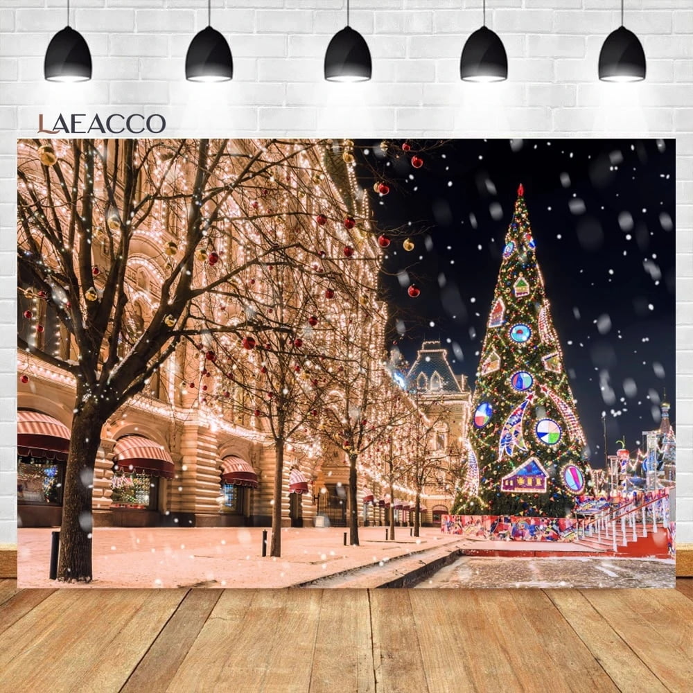 Winter City Street Lights Scenery Christmas Birthday Portrait Photo ...