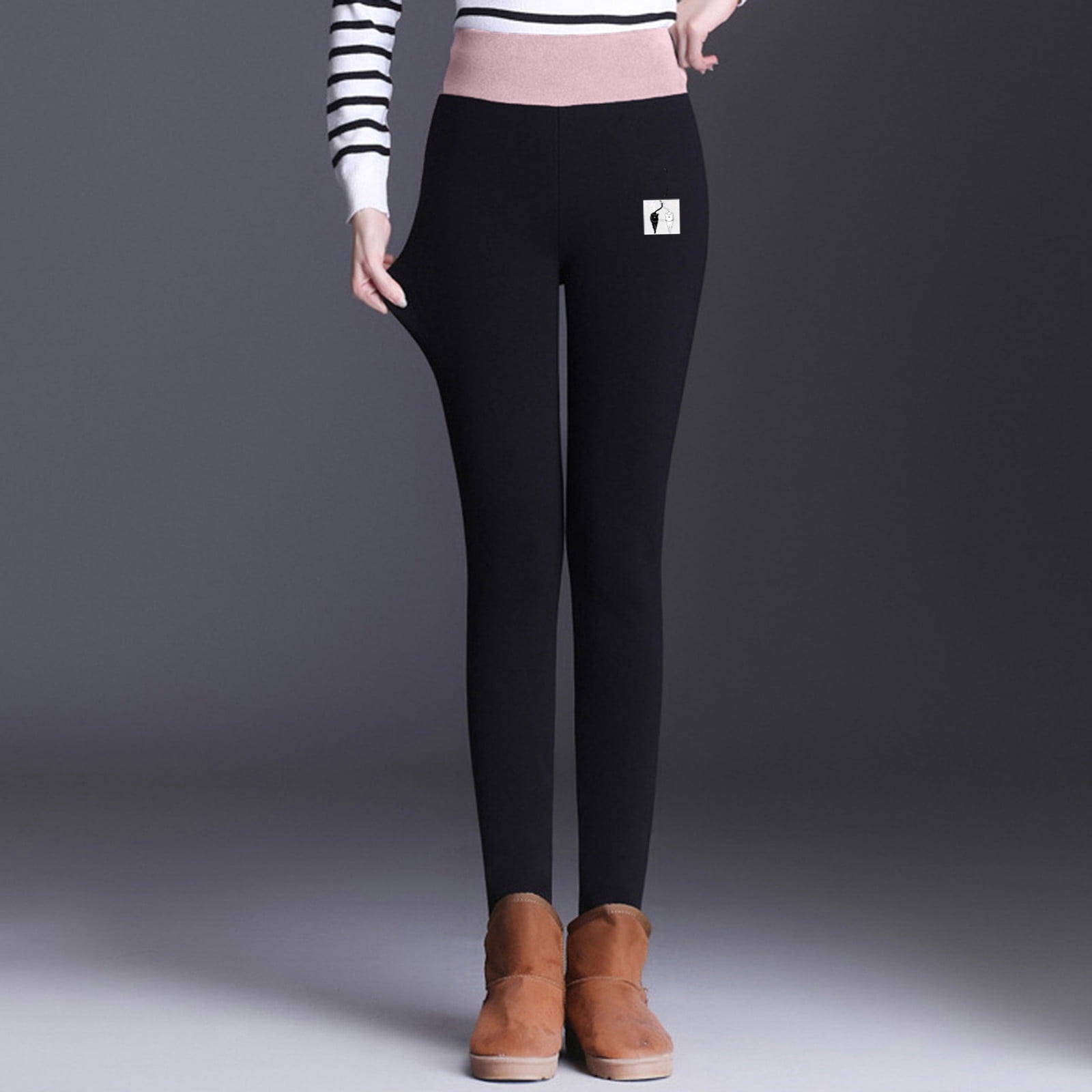 Winter Clearance 2023 Tmoyzq Plus Size Fleece Lined Leggings For Women