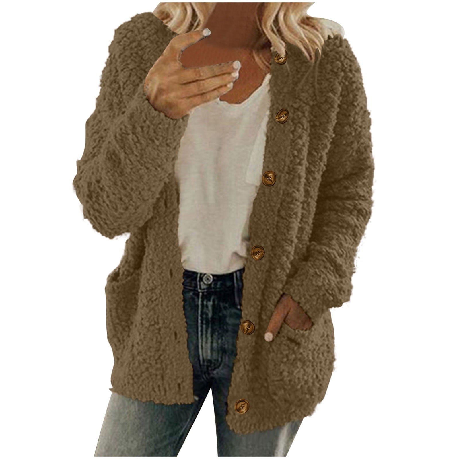 Winter Cardigan Sweaters for Women Long Sleeve Loose Coat Cardigan ...