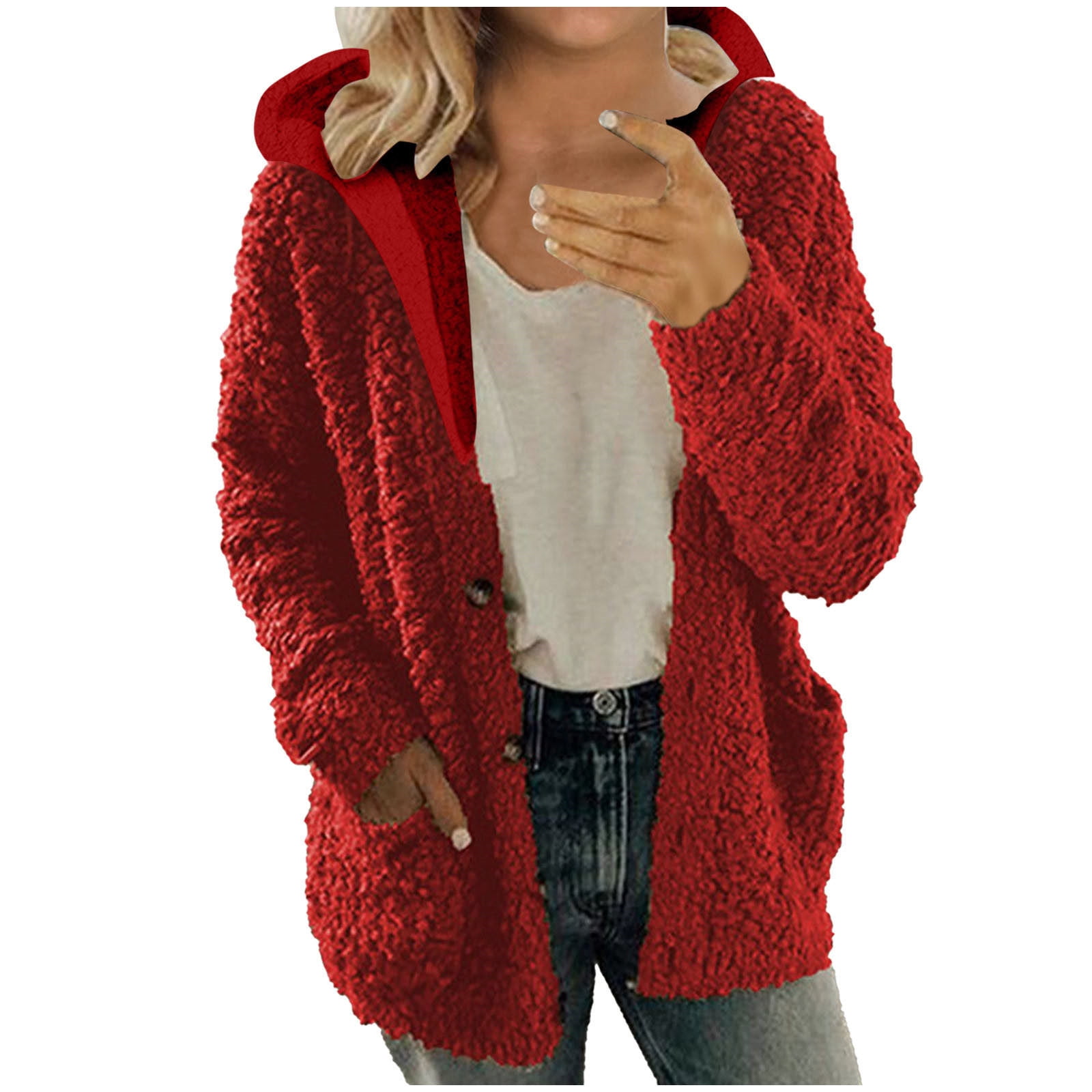 Winter Clearance Cardigan Sweaters for Women Long Sleeve Loose Coat ...