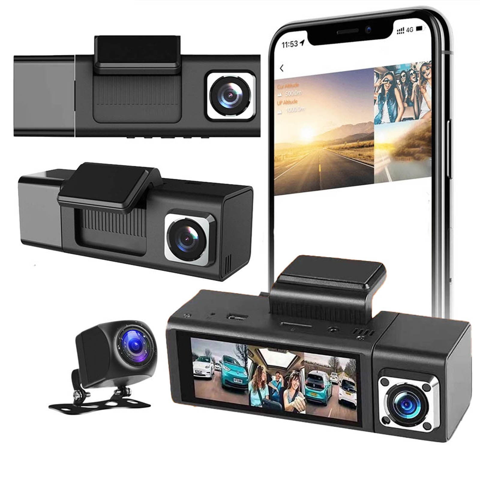 Winter Clearance Dash Cam Front Inside Rear 1080P Dash Camera For Cars ...
