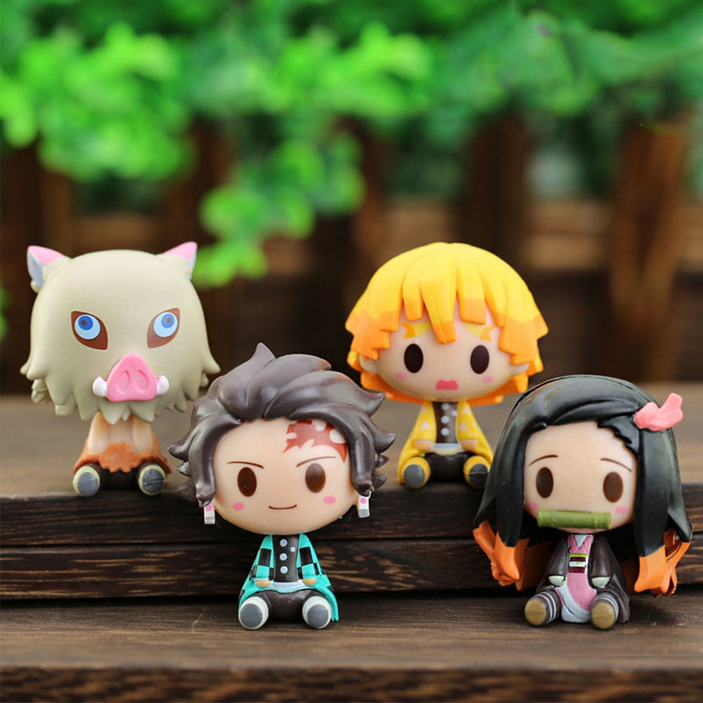 Winter Clearance Demon slayer 4Pcs Demon Slayer Sitting Action Figure ...