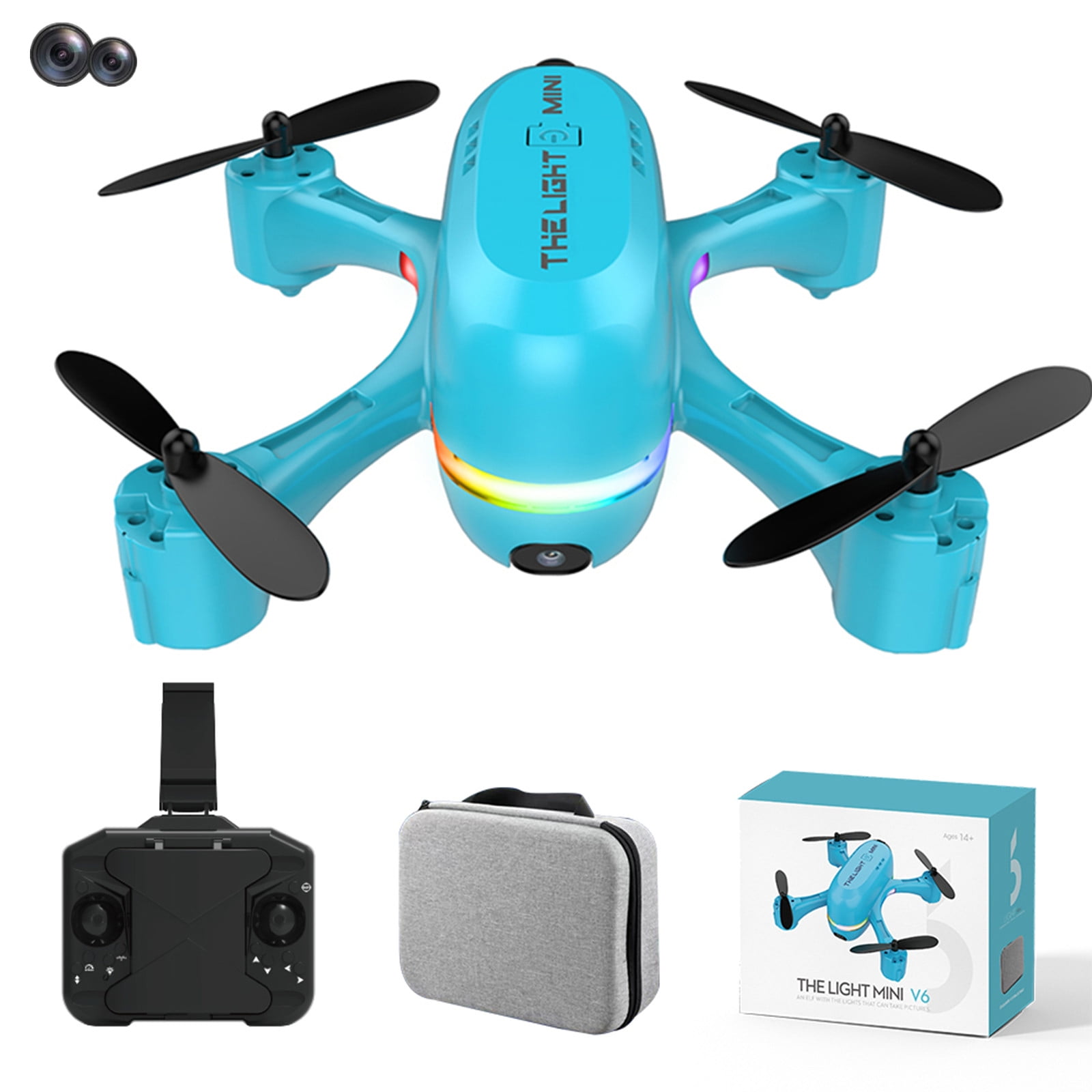 Mini Drone for Kids Crash Proof LED Night Lights One Key Take Off ...
