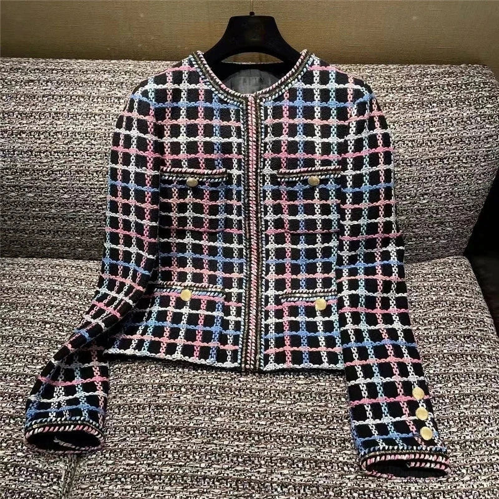 Winter Clothing Women Vintage Plaid Tweed Jack Wool Coats Korean ...
