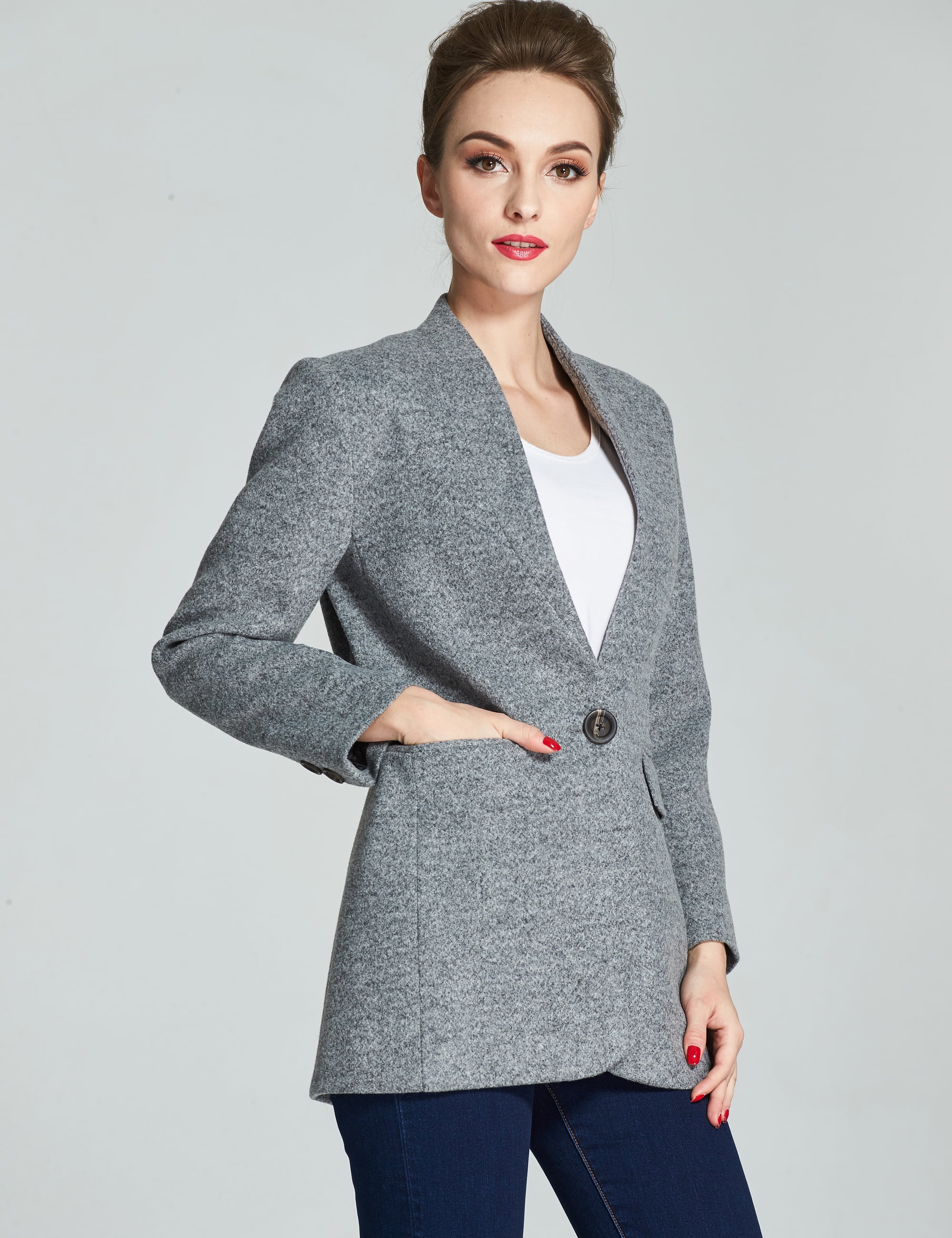 Winter Coat for Women Blazer Business Work Office Jacket Outwear ...