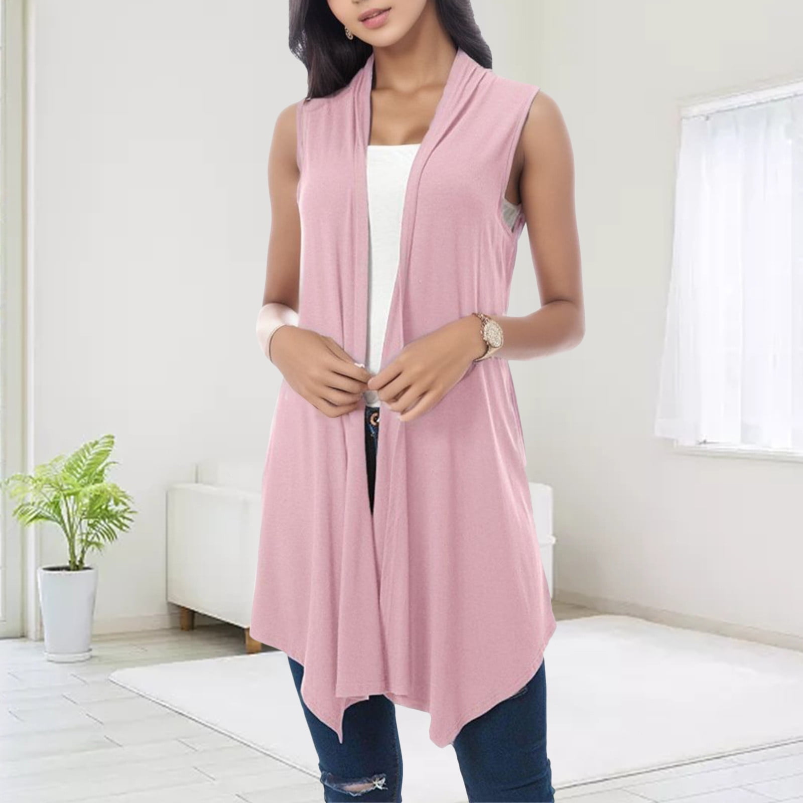 KDFJPTH Winter Coats For Women Vest Front Sleeveless Cardigan ...