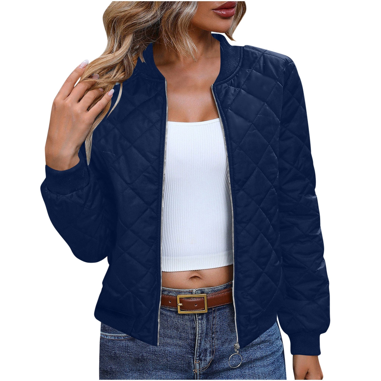 Winter Coats for Women, Women's Winter Regular Fit Solid Color Short ...