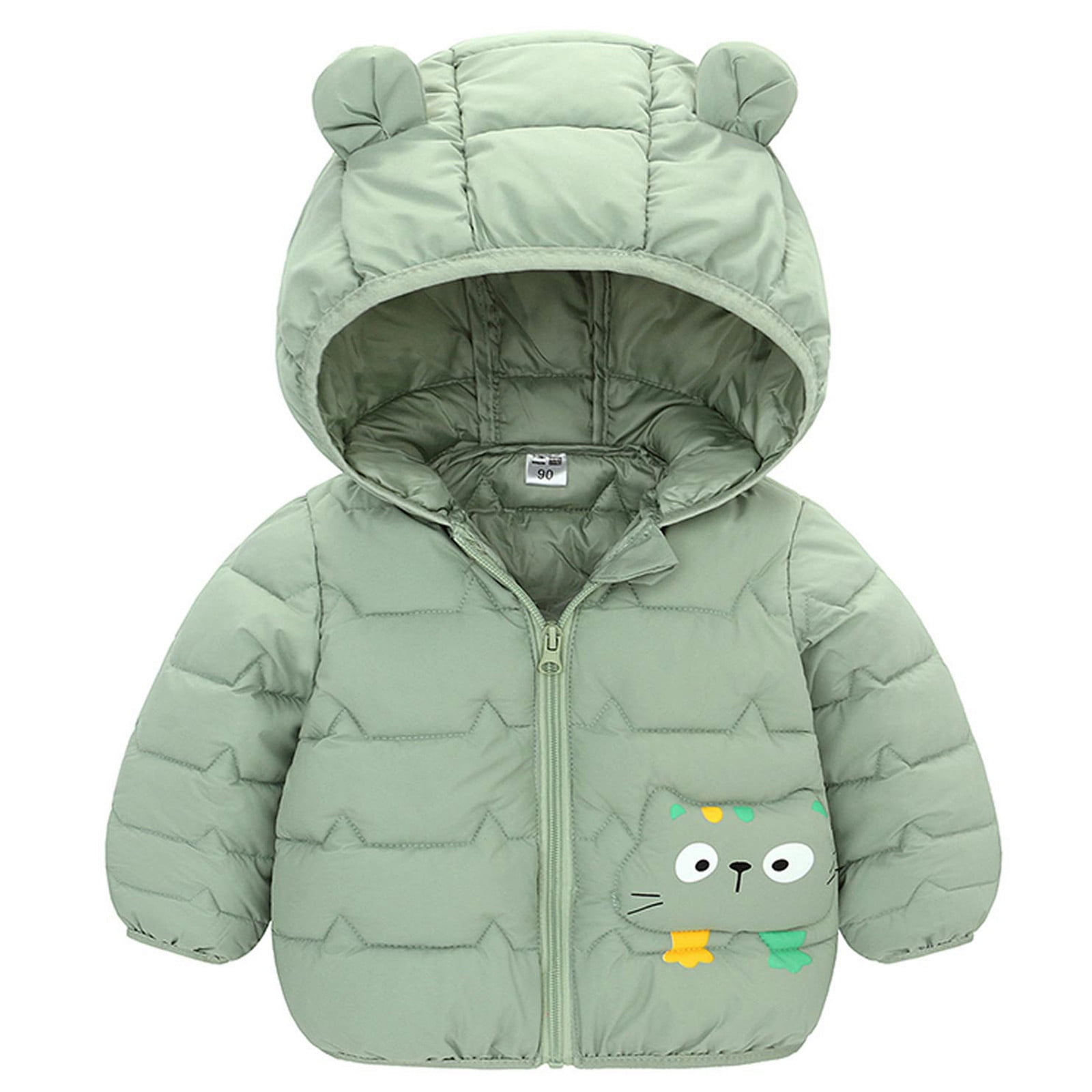 Winter Coats for Kids Boys Girls Light Puffer Padded Jacket Bear Hood Baby Outerwear - Walmart.com