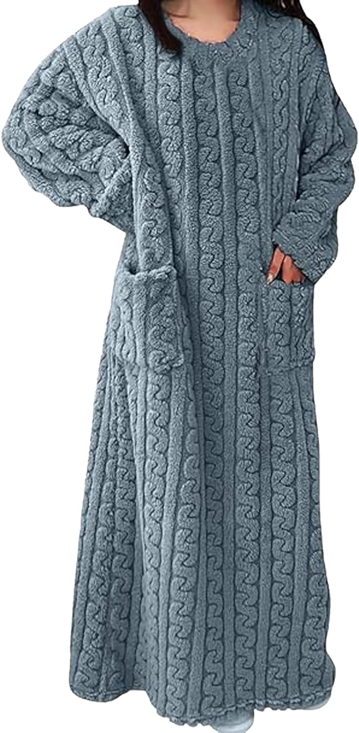 Winter Coral Velvet Home Clothes Robe Nightdress,Women'S Flannel ...