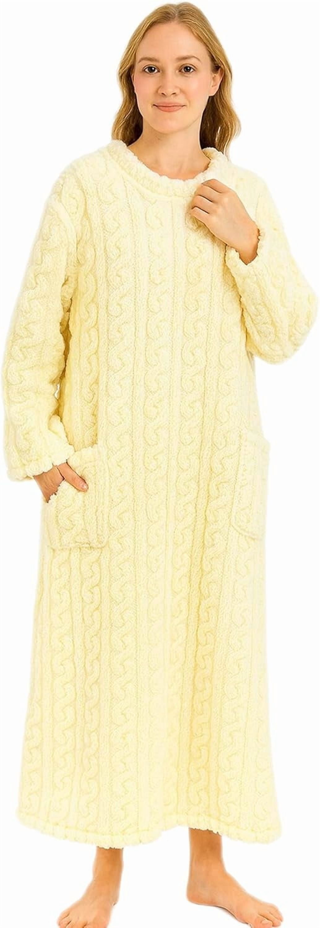 Winter Coral Velvet Home Clothes for Women, Warm Plush Velvet Robe Long ...