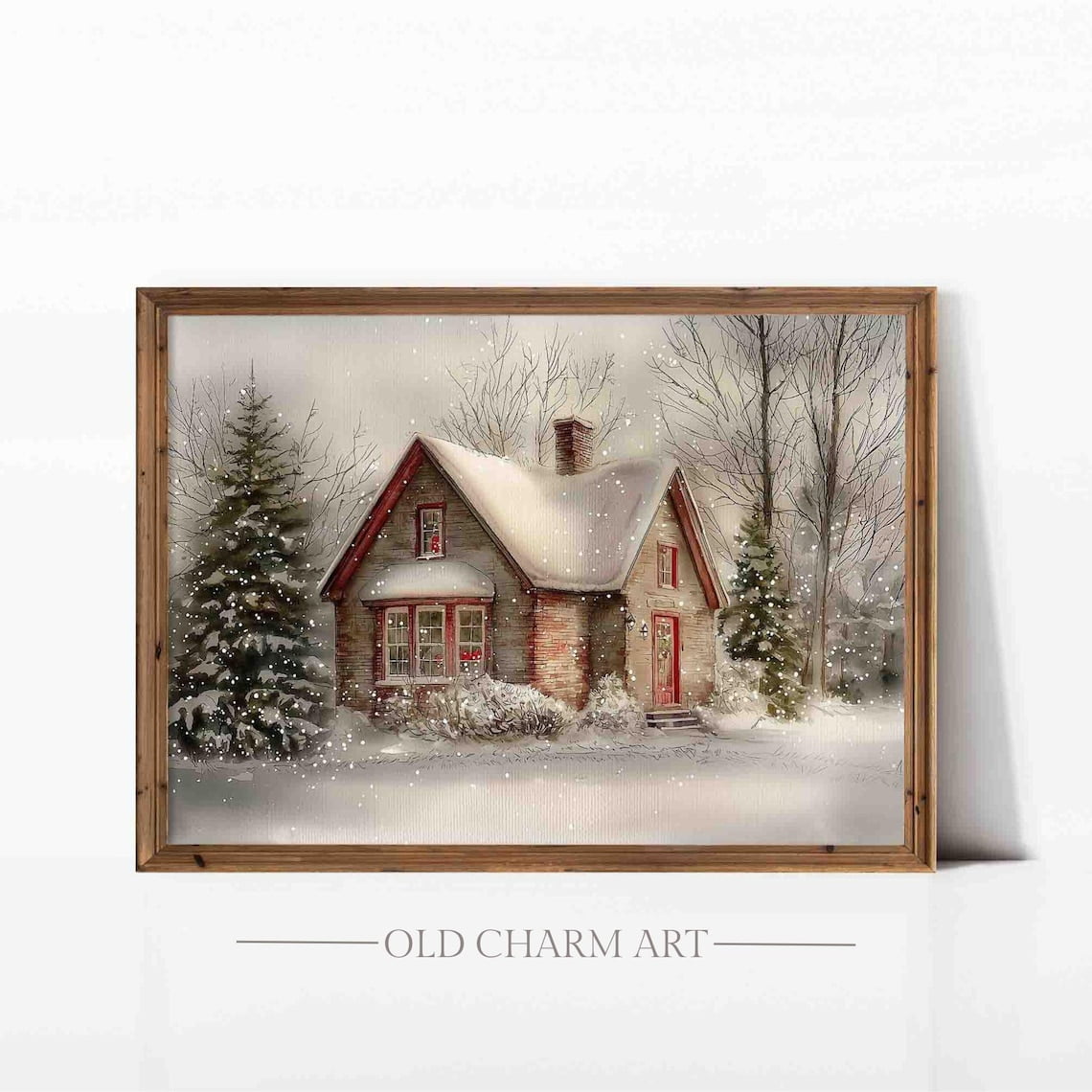 Winter Cottage : Farmhouse Poster, Unframed Poster Size 8x12 - Walmart.com