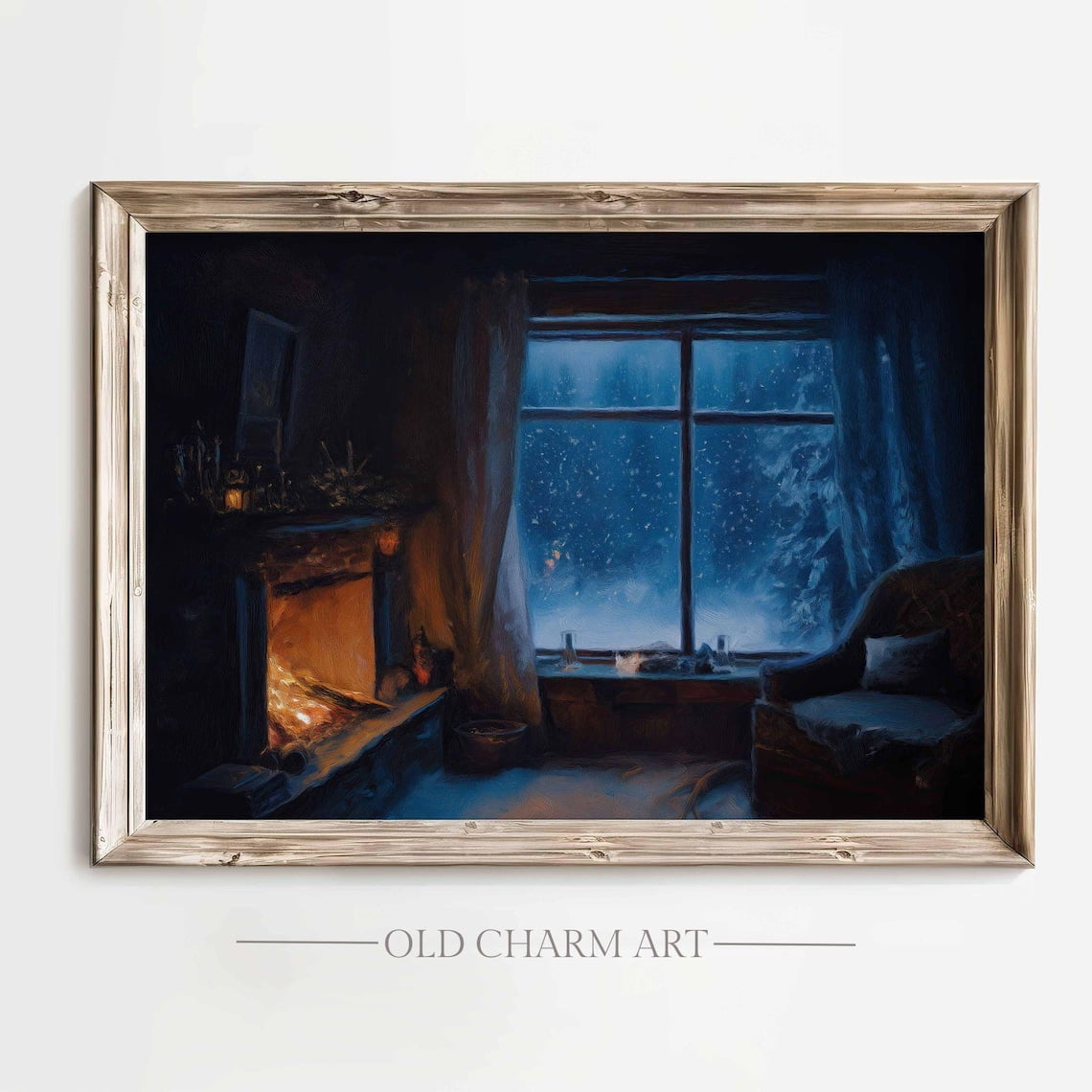 Winter Cottage Poster: Farmhouse Landscape, Unframed Poster Size 12x18 ...
