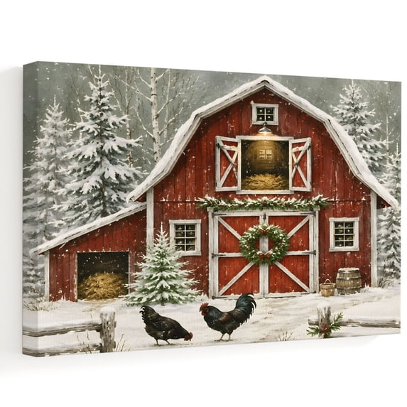Winter Country Landscape Canvas Wall Art 28
