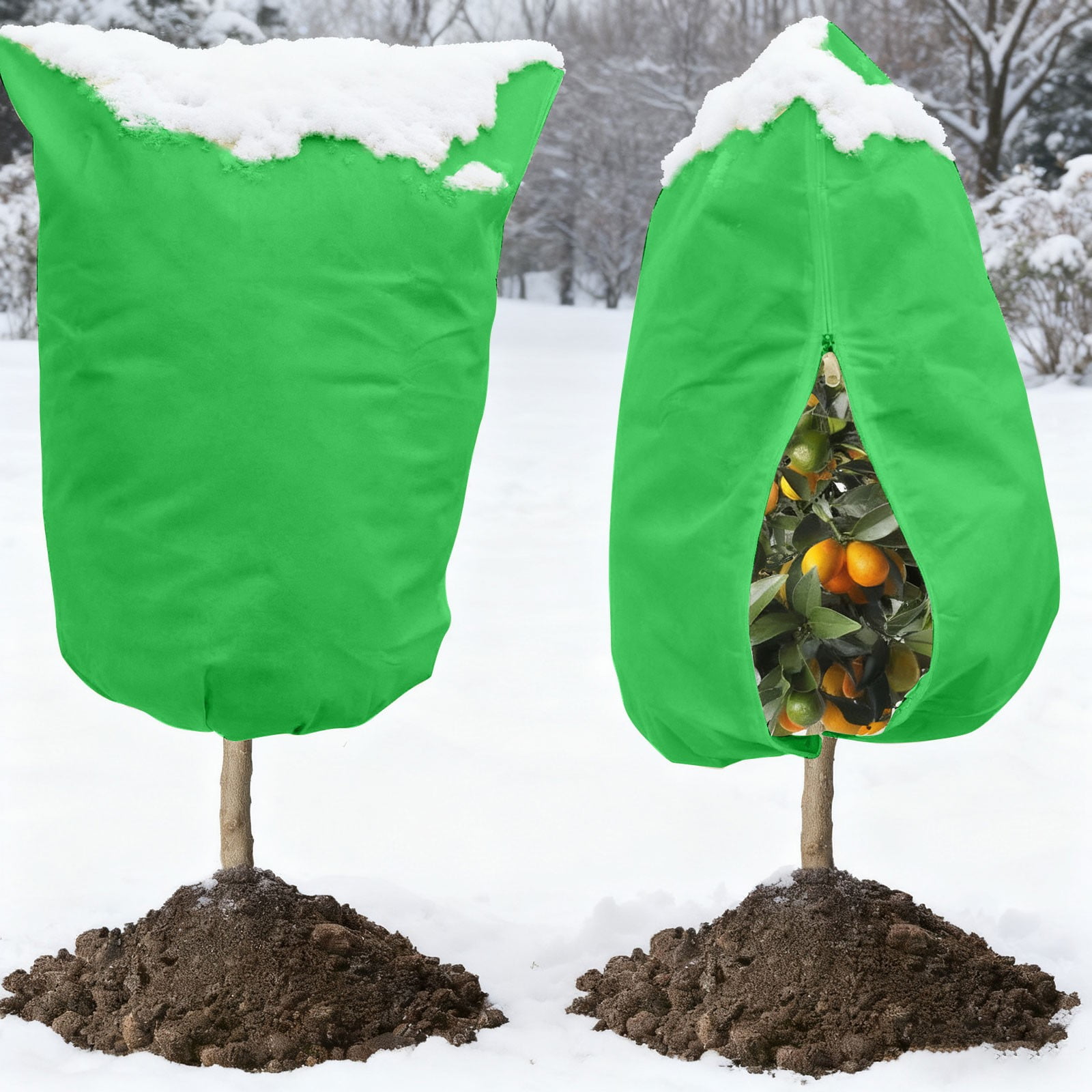 Winter Cover with Drawstring And Zipper Design for Outdoor Garden Cold ...
