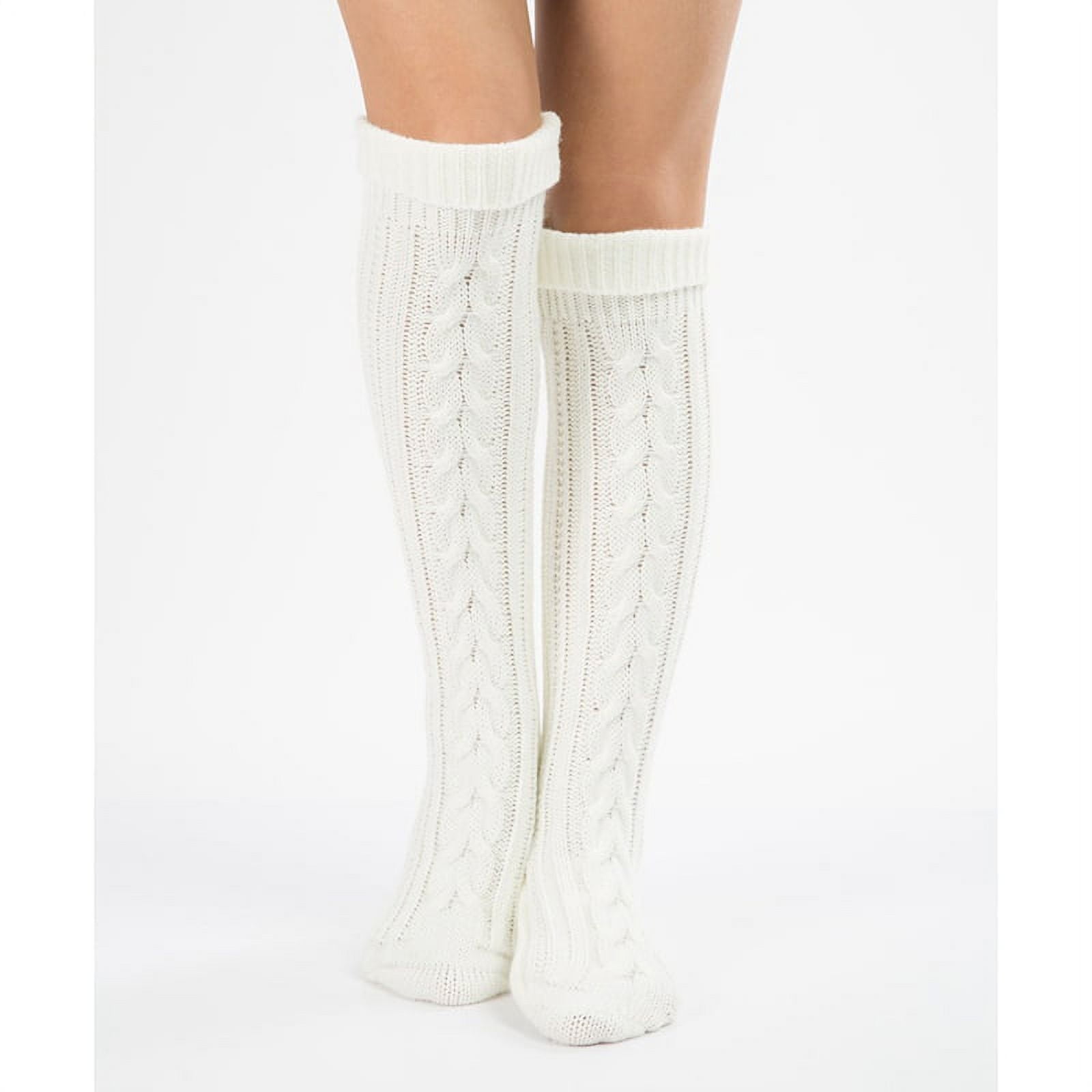Winter Cozy Cable Knit Over The Knee High Boot Socks Women's Cable Knit ...