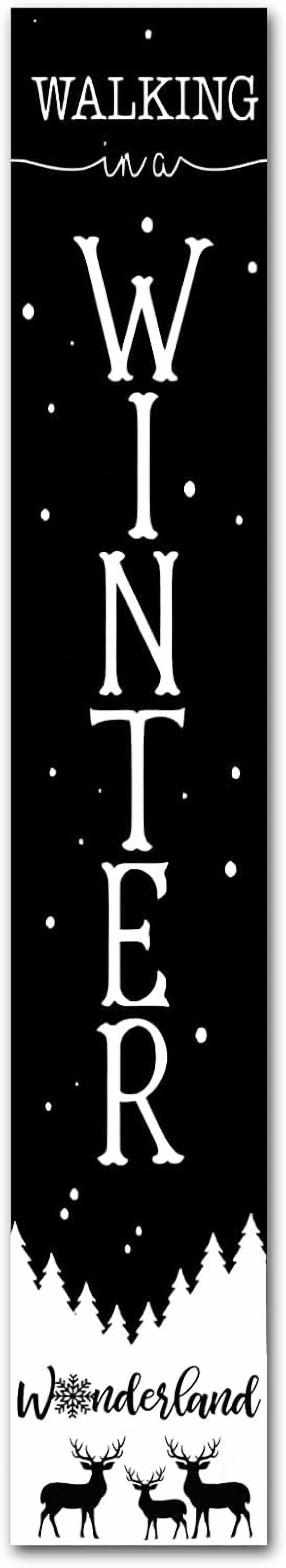Winter Decor,Christmas Vertical Porch Sign,8*48Inch Tall Rustic ...