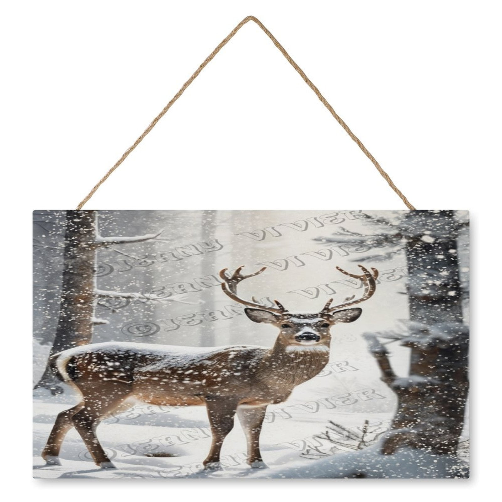 Winter Decor Deer Wood Sign Christmas Decorative Sign Hanging Wooden ...