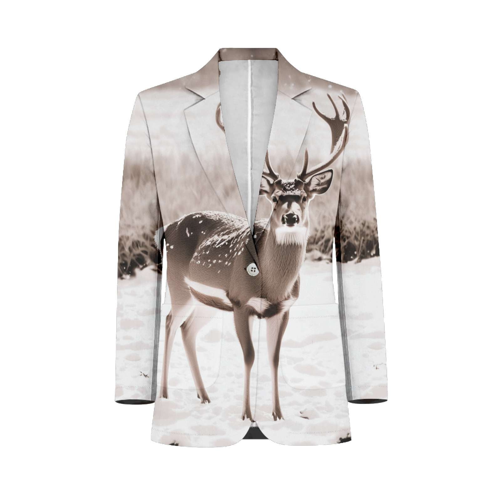 Winter Deer Scene Mens Suits Shawl Collar Slim Fit Suit Mens Groom ...