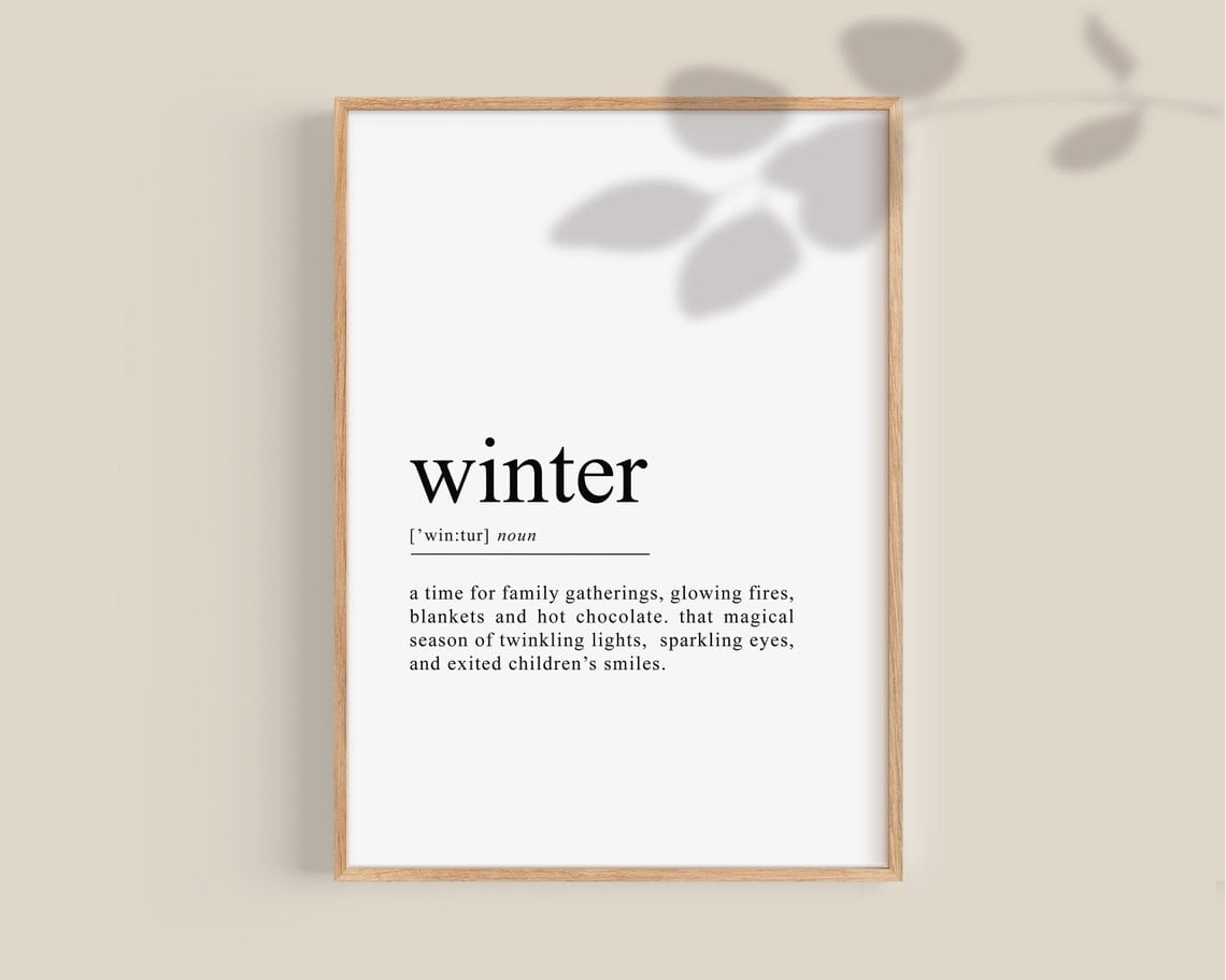 Winter Definition Poster, Winter, Kitchen Art, Thanksgiving Gallery ...