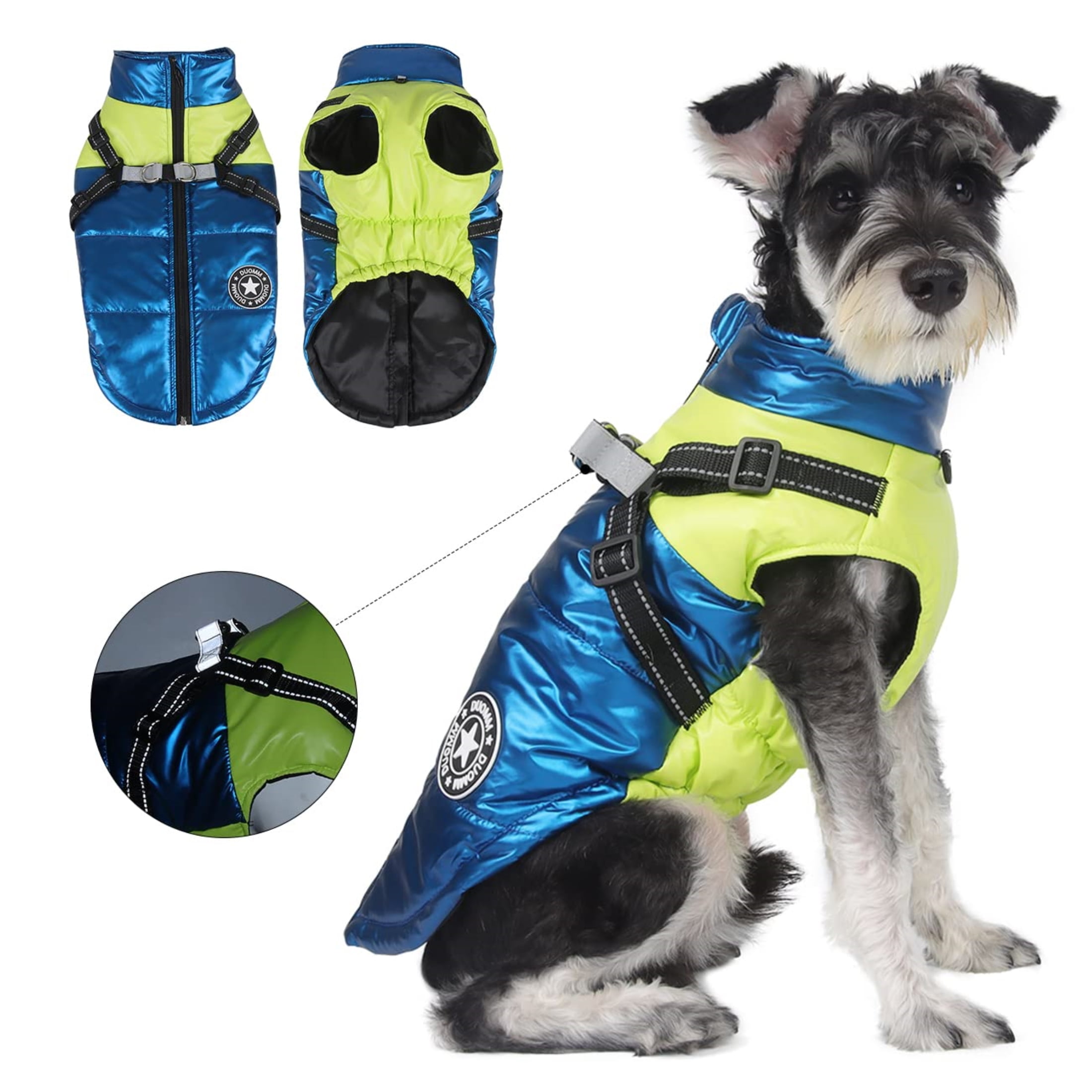 Winter Dog Coats Dog Jackets with Harness Dog Snowsuit Waterproof Windproof Dog Cold Weather ...