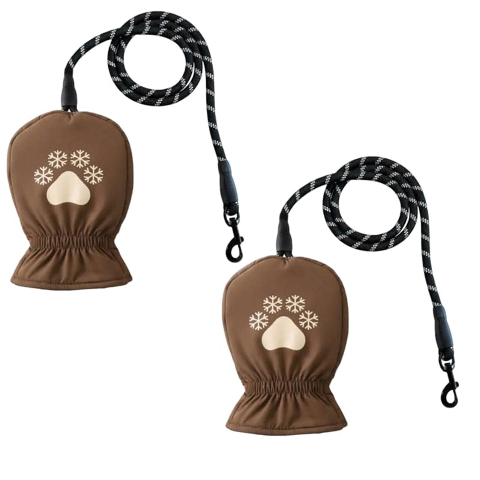 Winter Dog Leash with Built-In Thermal Mitten, 118 in Fixed Pet Walking ...