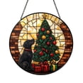 Winter Dog Theme Stained Glass Window Decor - Walmart.com