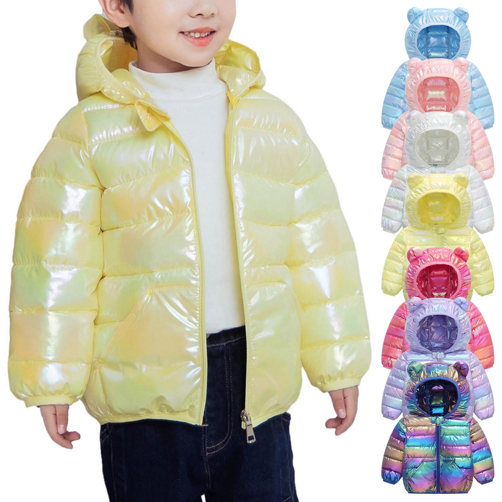 Winter Down Coats for Baby Boys Girls Cute Ears Coats with Hoods Infant ...