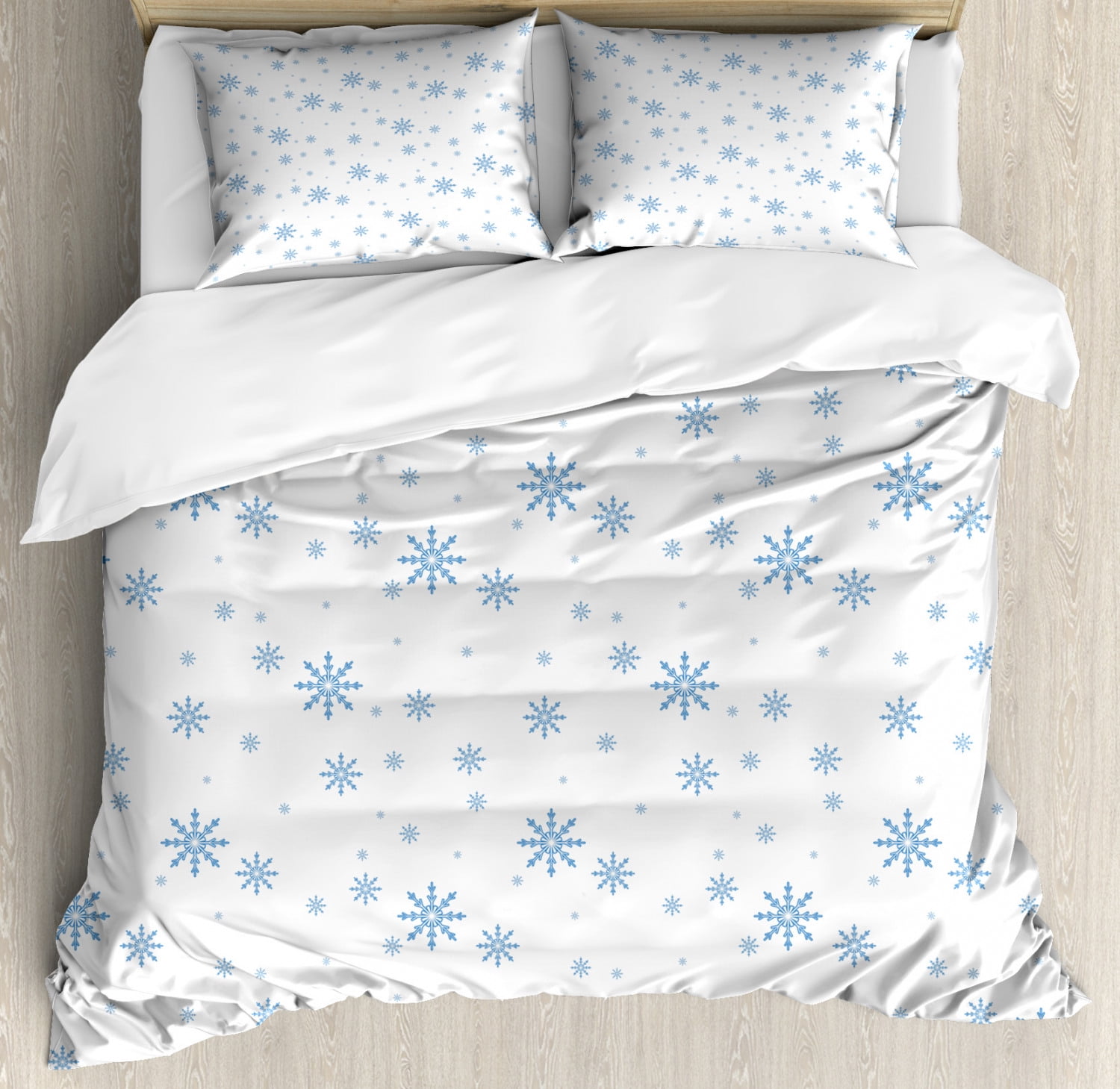 Winter Duvet Cover Set Queen Size, Cold December Design Simple Seasonal ...