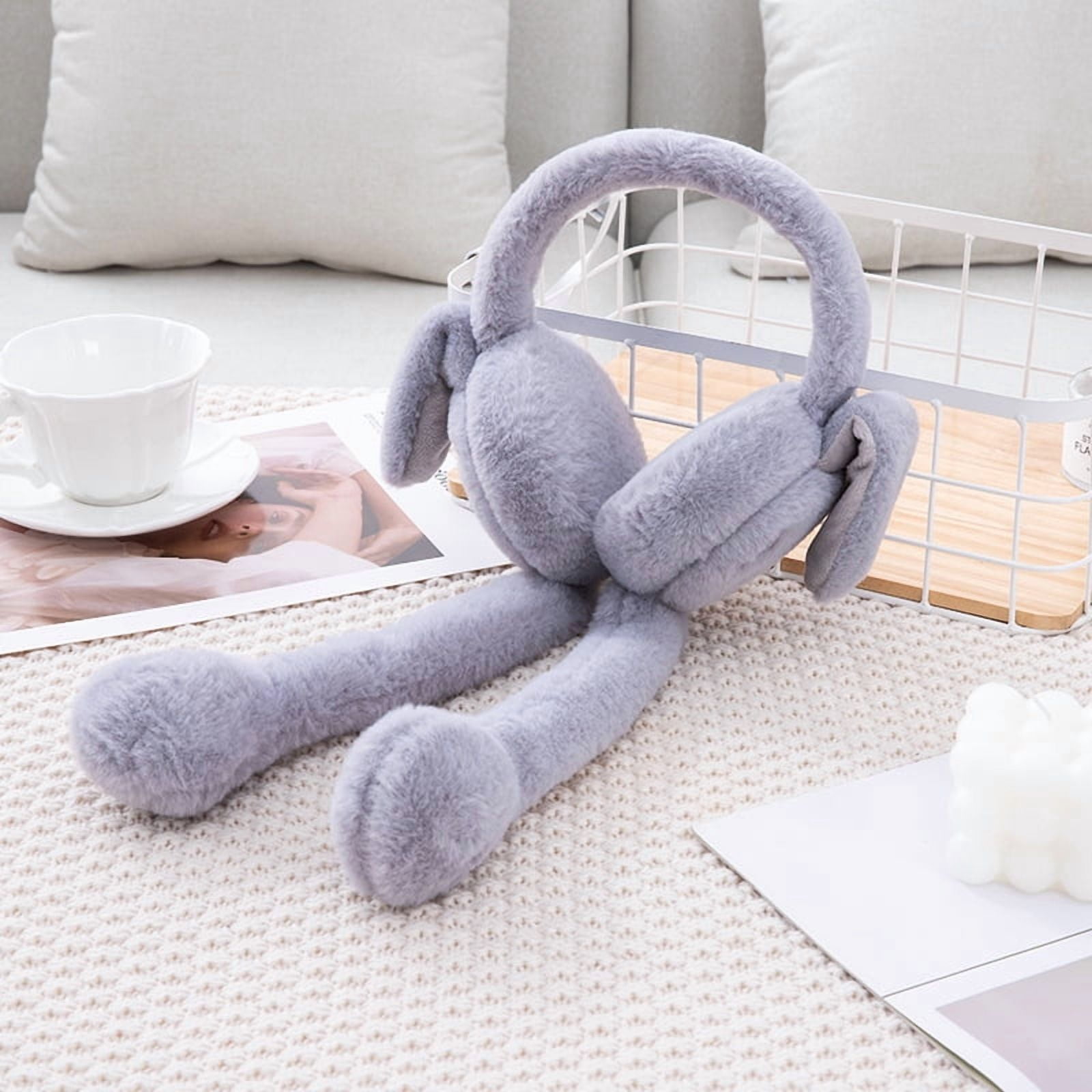 Winter Ear Muffs Warm Airbag Rabbit Ears Moving Ear Muffs Plush Ear ...