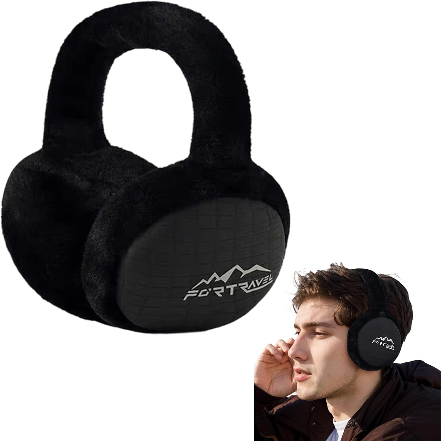 Winter Ear Muffs for Men: Adjustable Furry Ear Muffs, Winter Earmuffs ...