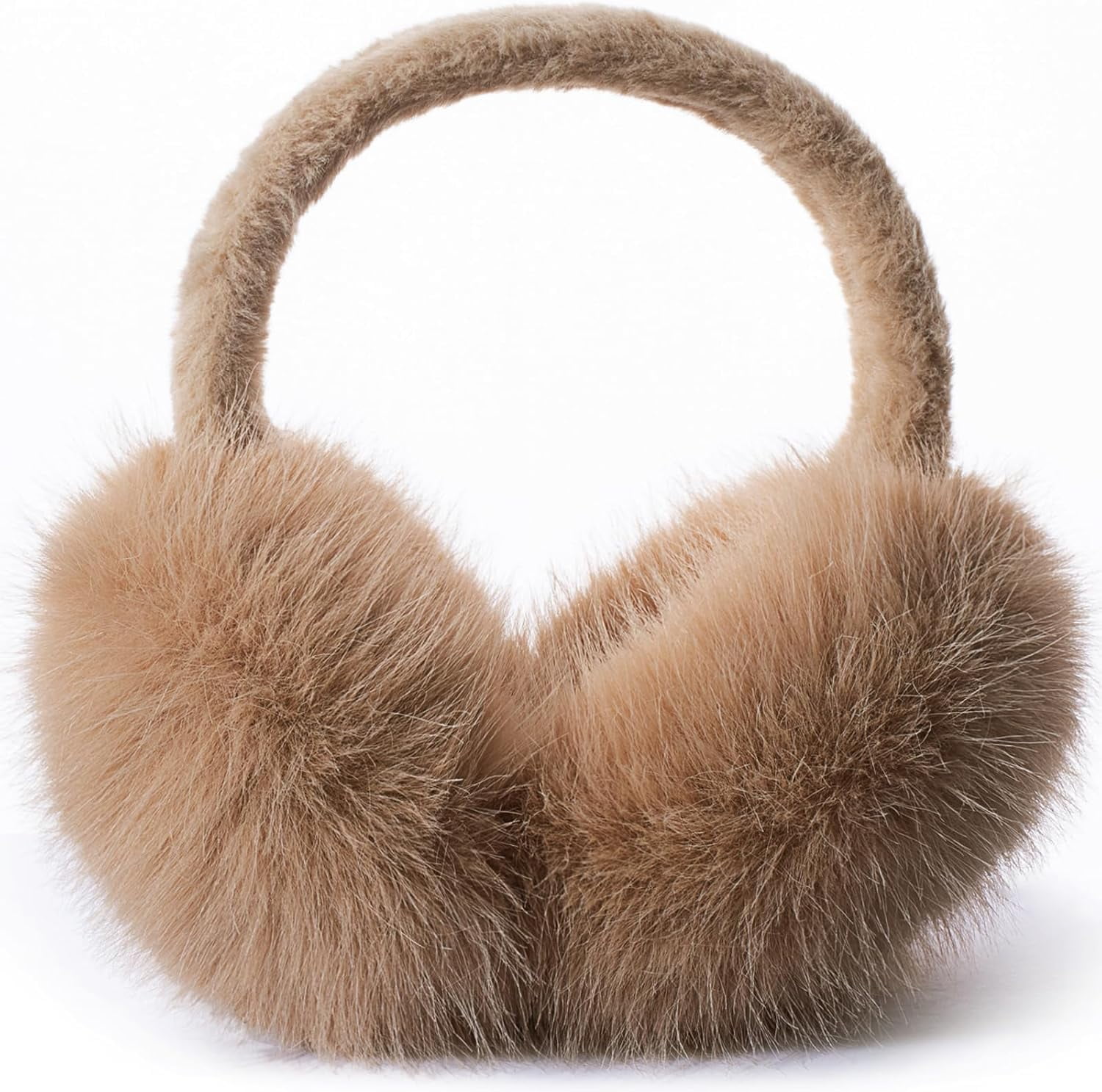 Winter Ear Muffs for Women Men - Foldable Fuzzy Earmuffs Faux Fur Ear ...