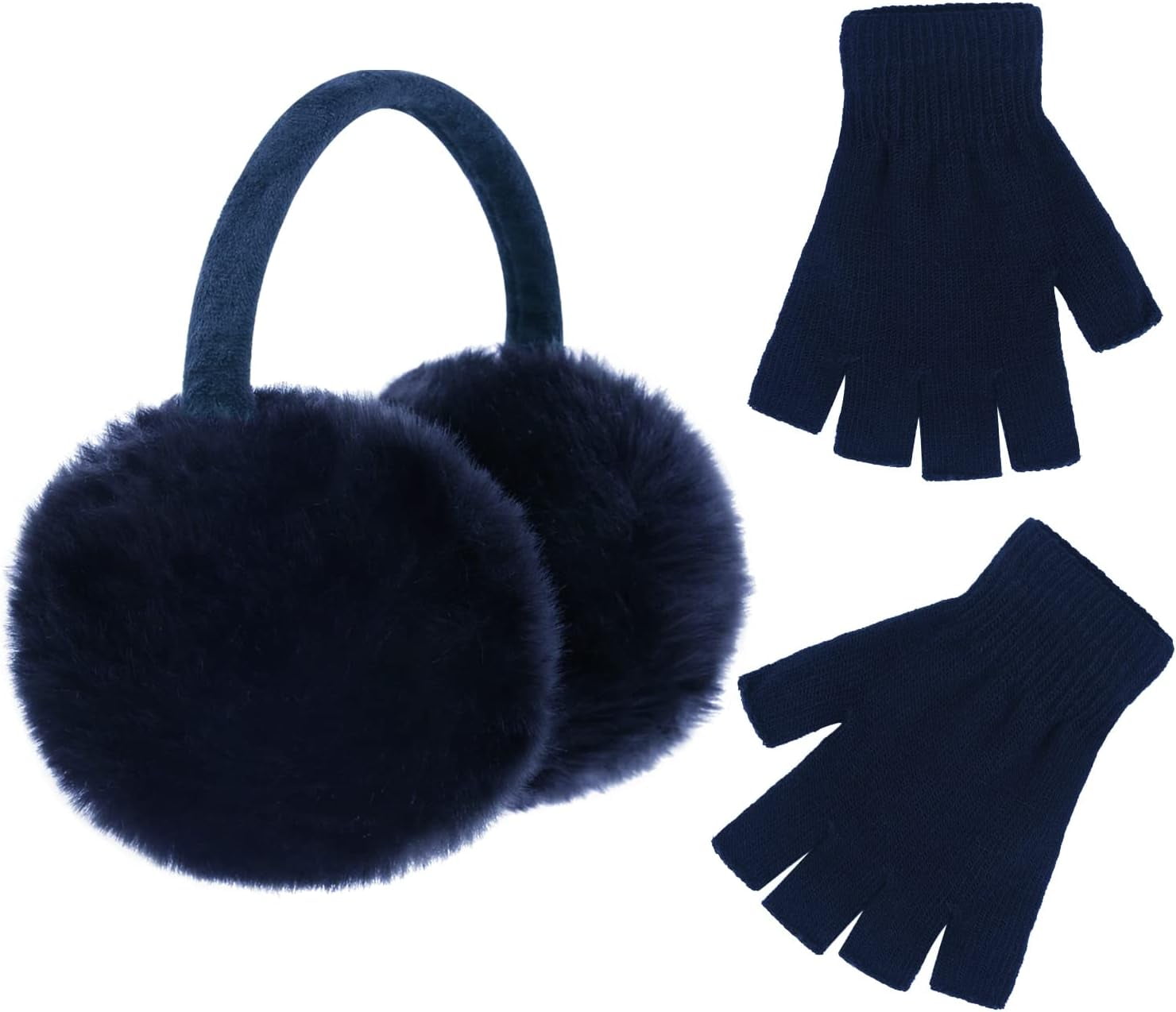 Winter Ear Muffs with Gloves Sets Women Warm Earmuffs Girls Ear Warmer ...