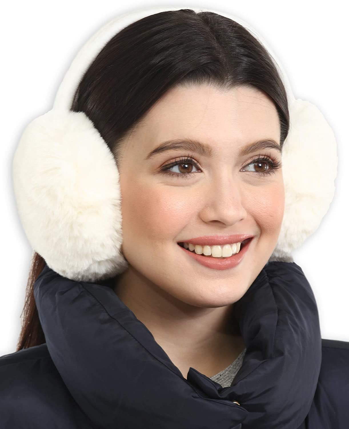 Winter Ear muffs Warm Earmuffs Cute Soft & Warm Cable Knit Furry Fleece ...