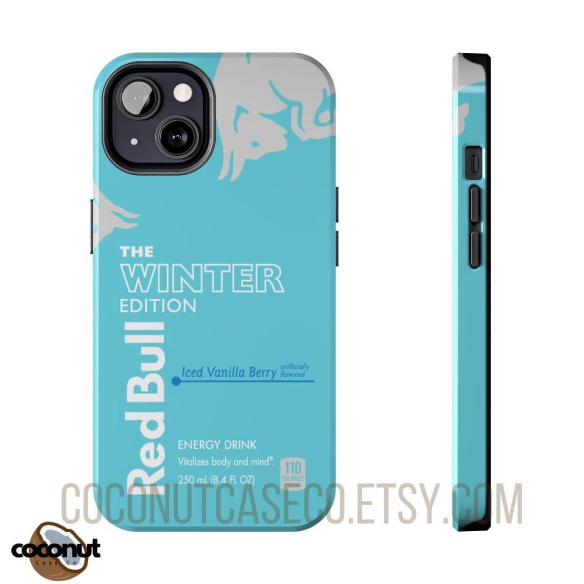 Winter Edition Red bull Iced Vanilla Berry Phone Case Blue Funny Birthday Gift Energy Drink ...