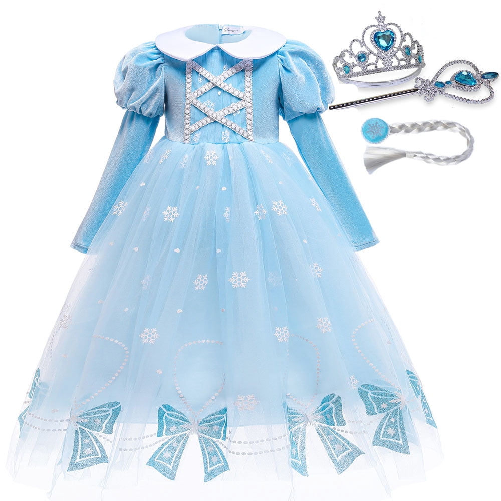 Winter Elsa Princess Costume for Girls Halloween Birthday Cosplay Dress ...