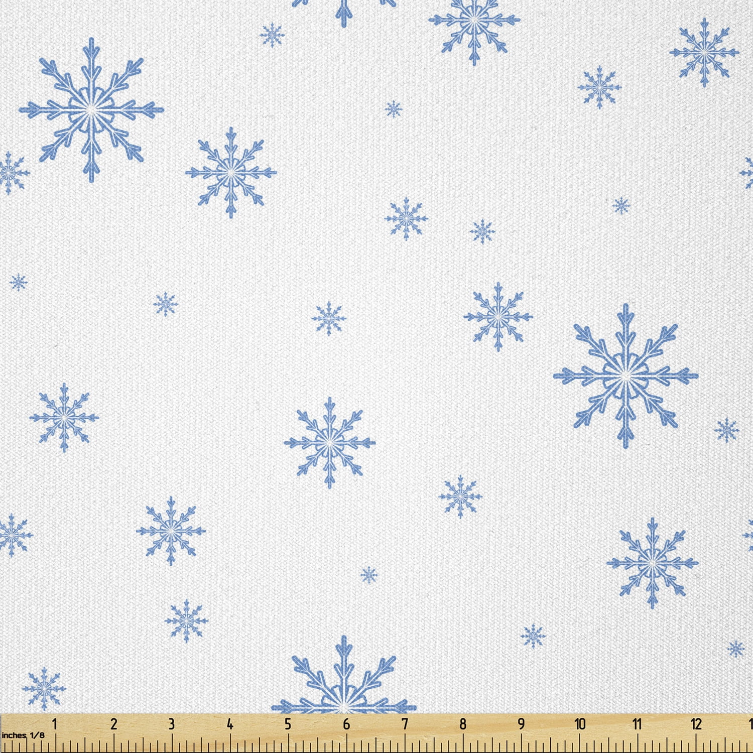 Winter Fabric by The Yard, Cold December Design Simple Seasonal Snowy ...